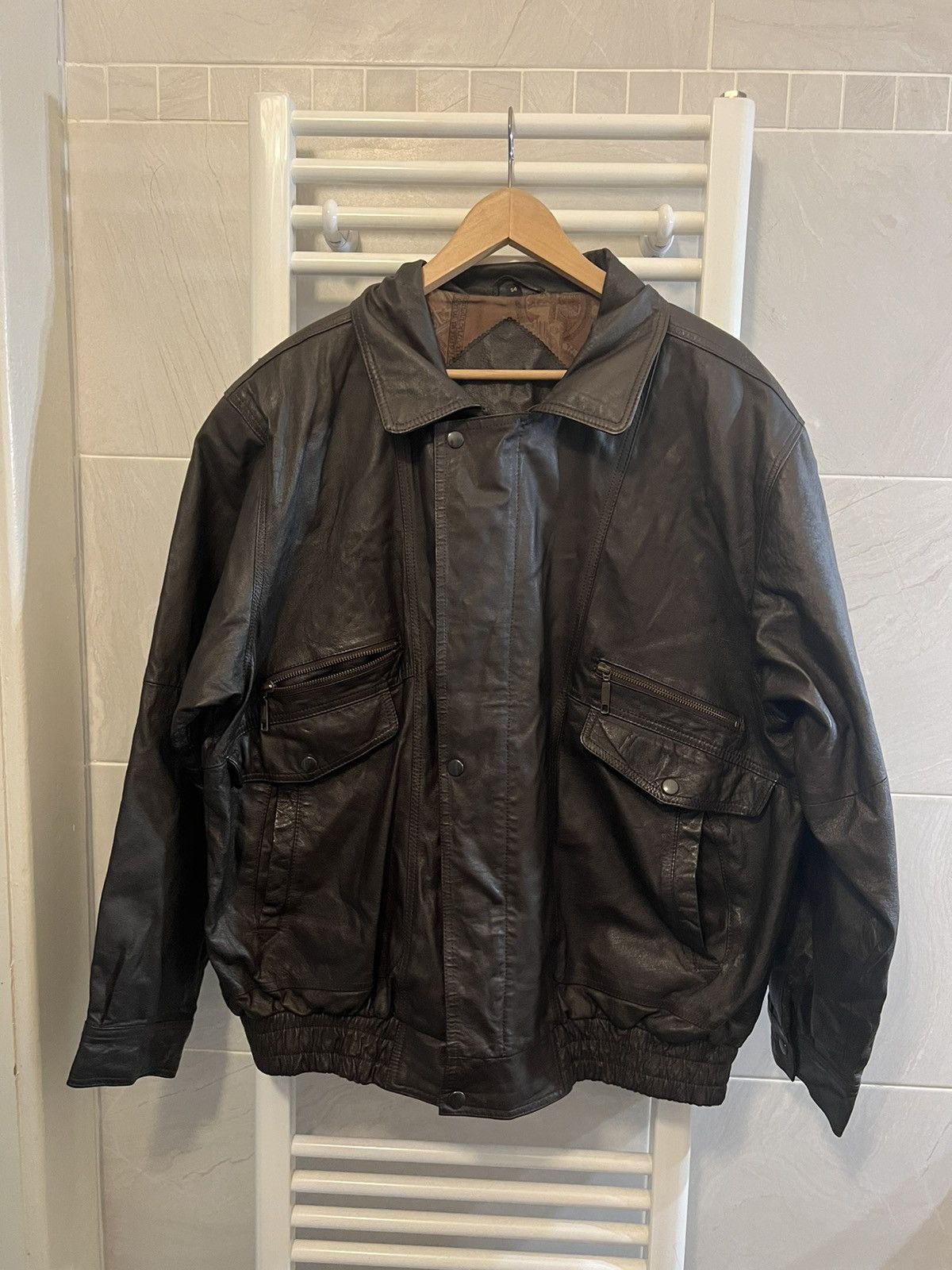 Avant Garde Vintage avant garde oversized leather bomber jacket brown ...