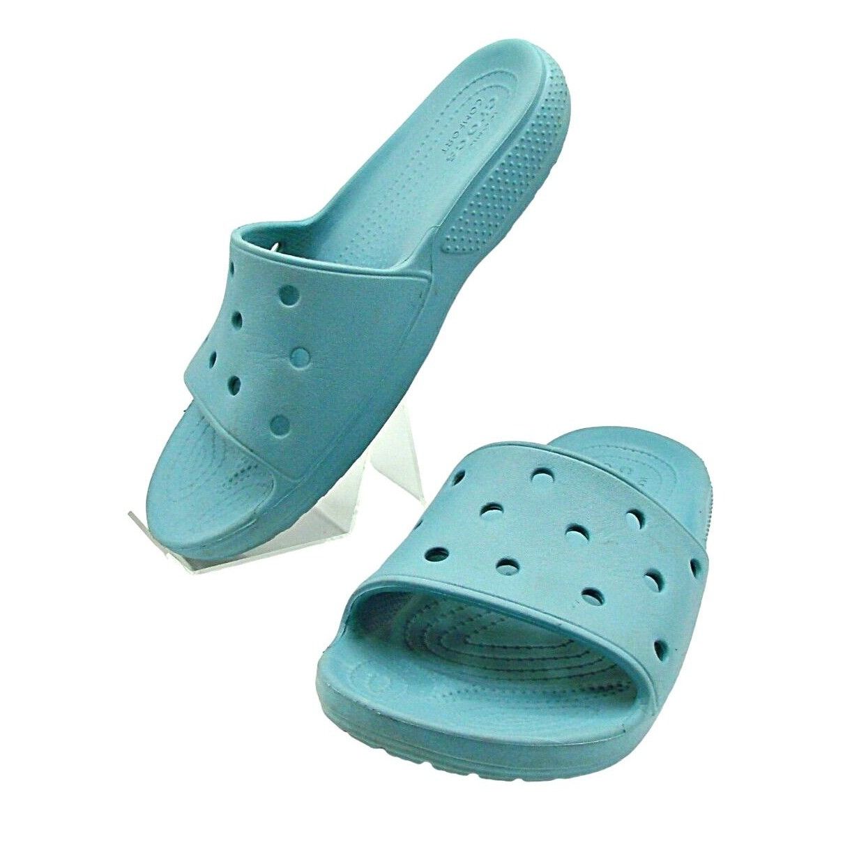 Crocs Crocs Iconic Comfort Slides Sandals Slip On Shoes Blue Flats | Grailed