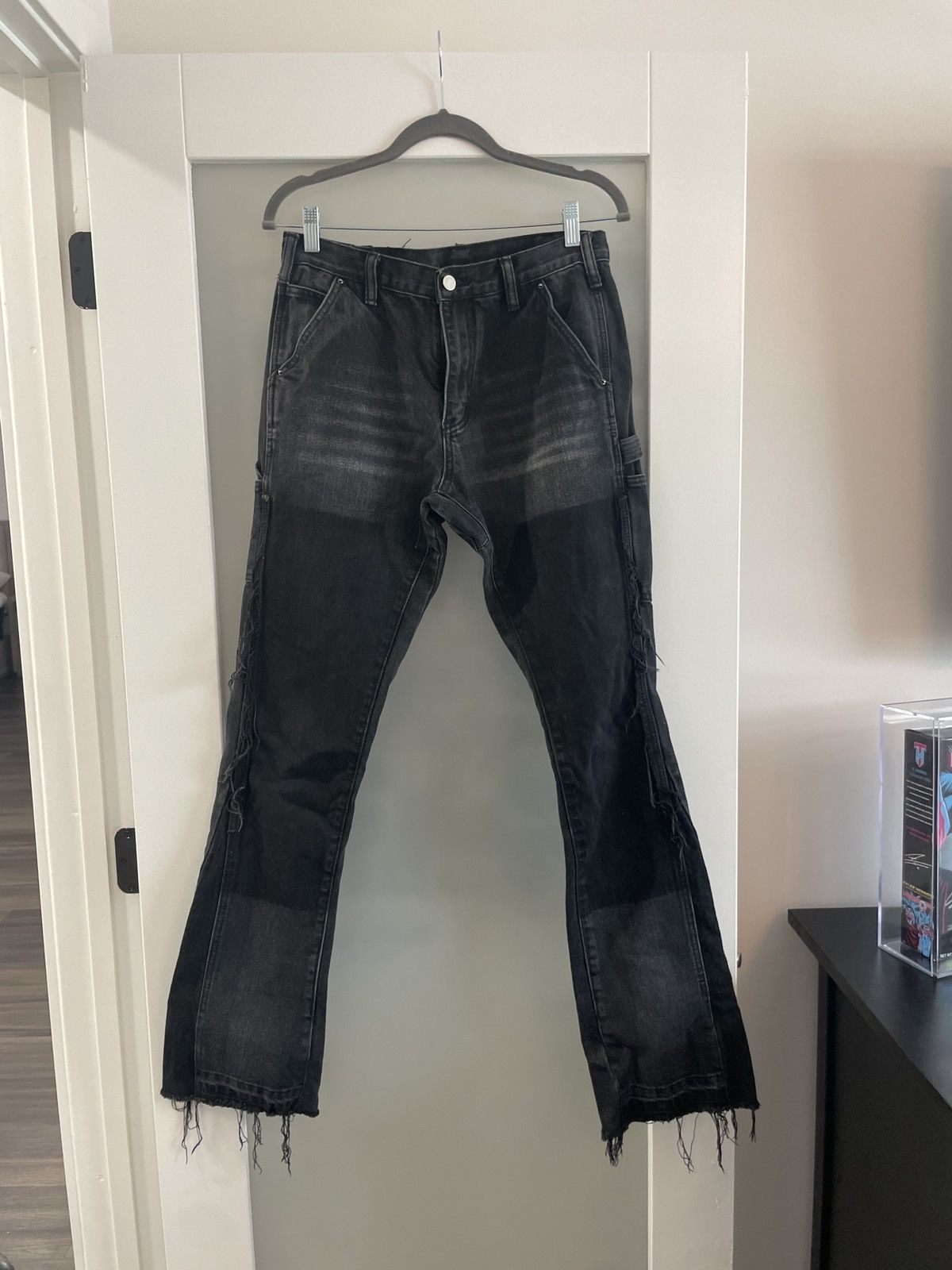 MNML MNML washed black flared denim | Grailed
