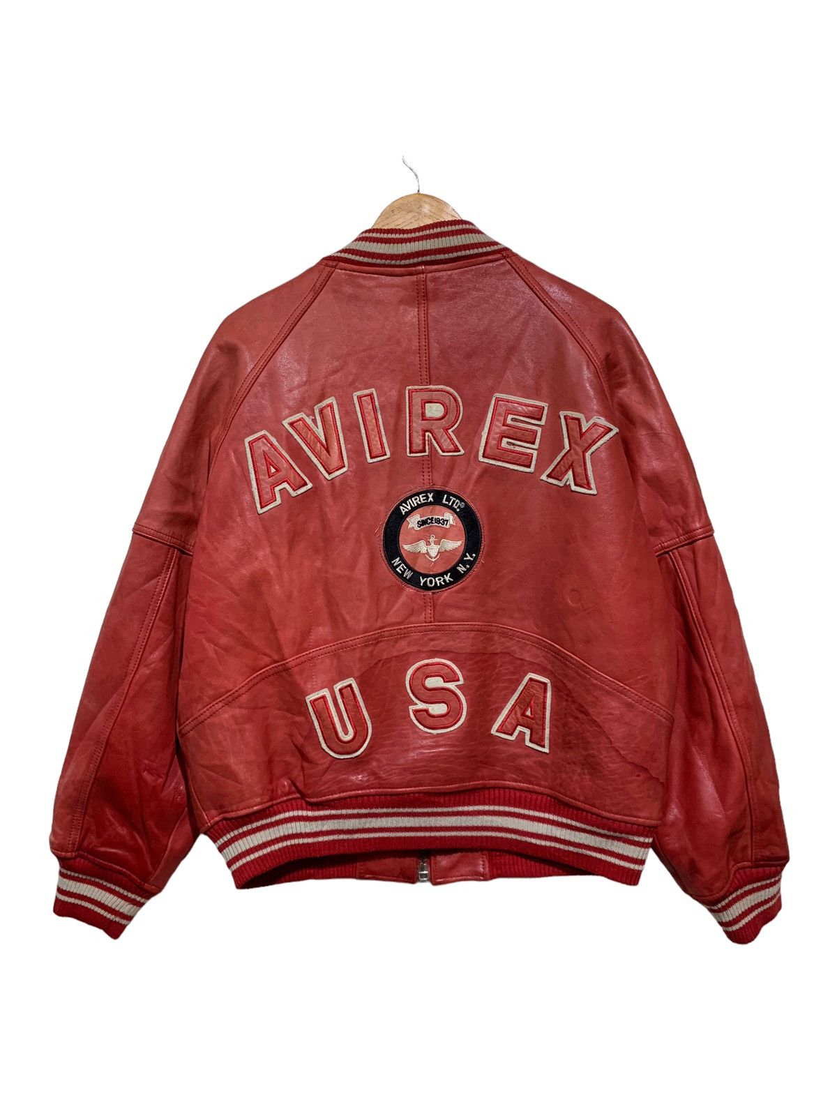 Avirex × Avirex Varsity Jacket 🔥RARE VTG AVIREX USA HORSEHIDE LEATHER VARSITY JACKETS | Grailed