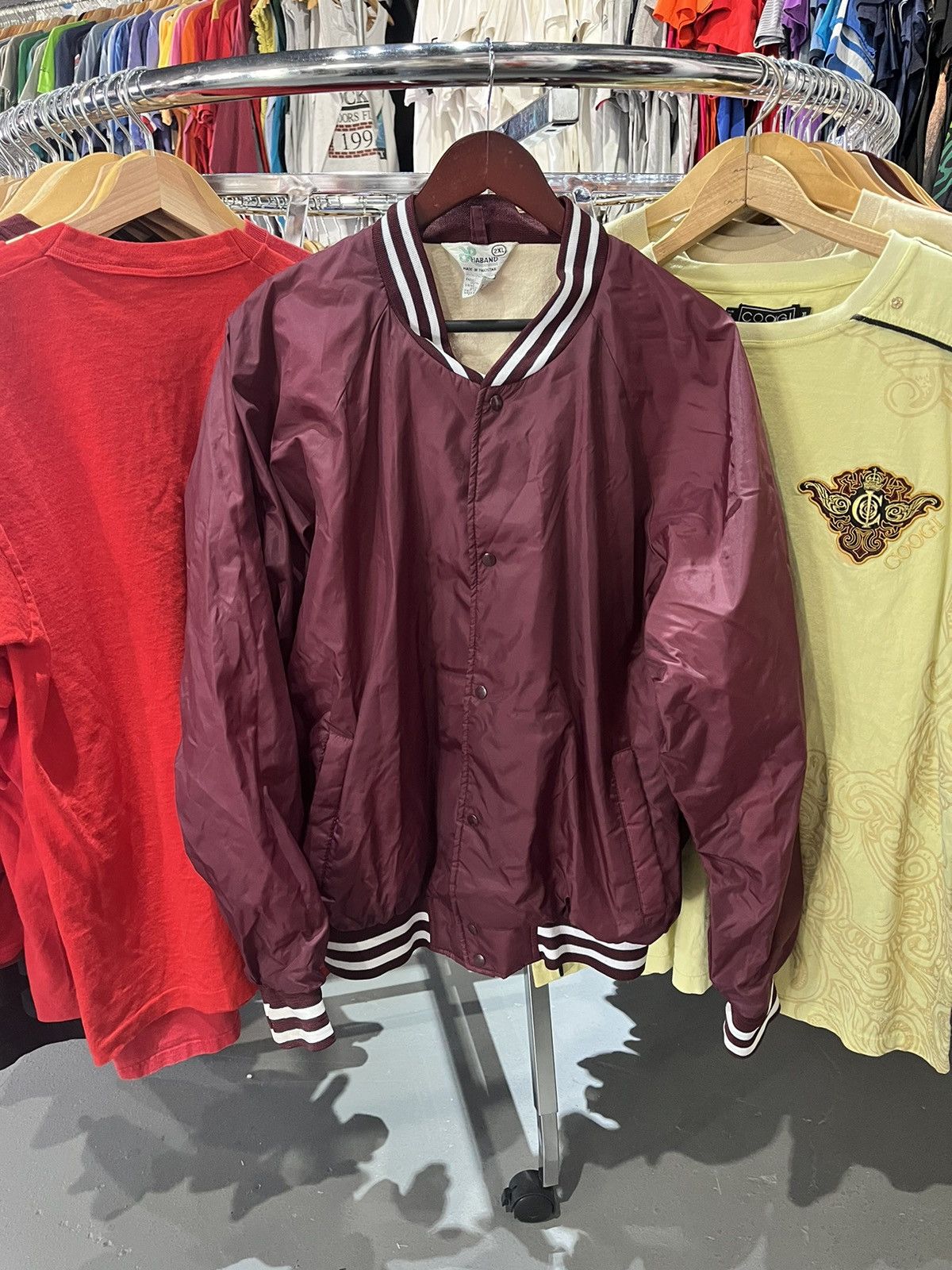 Haband × Vintage Vintage Haband Crimson Red Bomber Lightweight Jacket ...