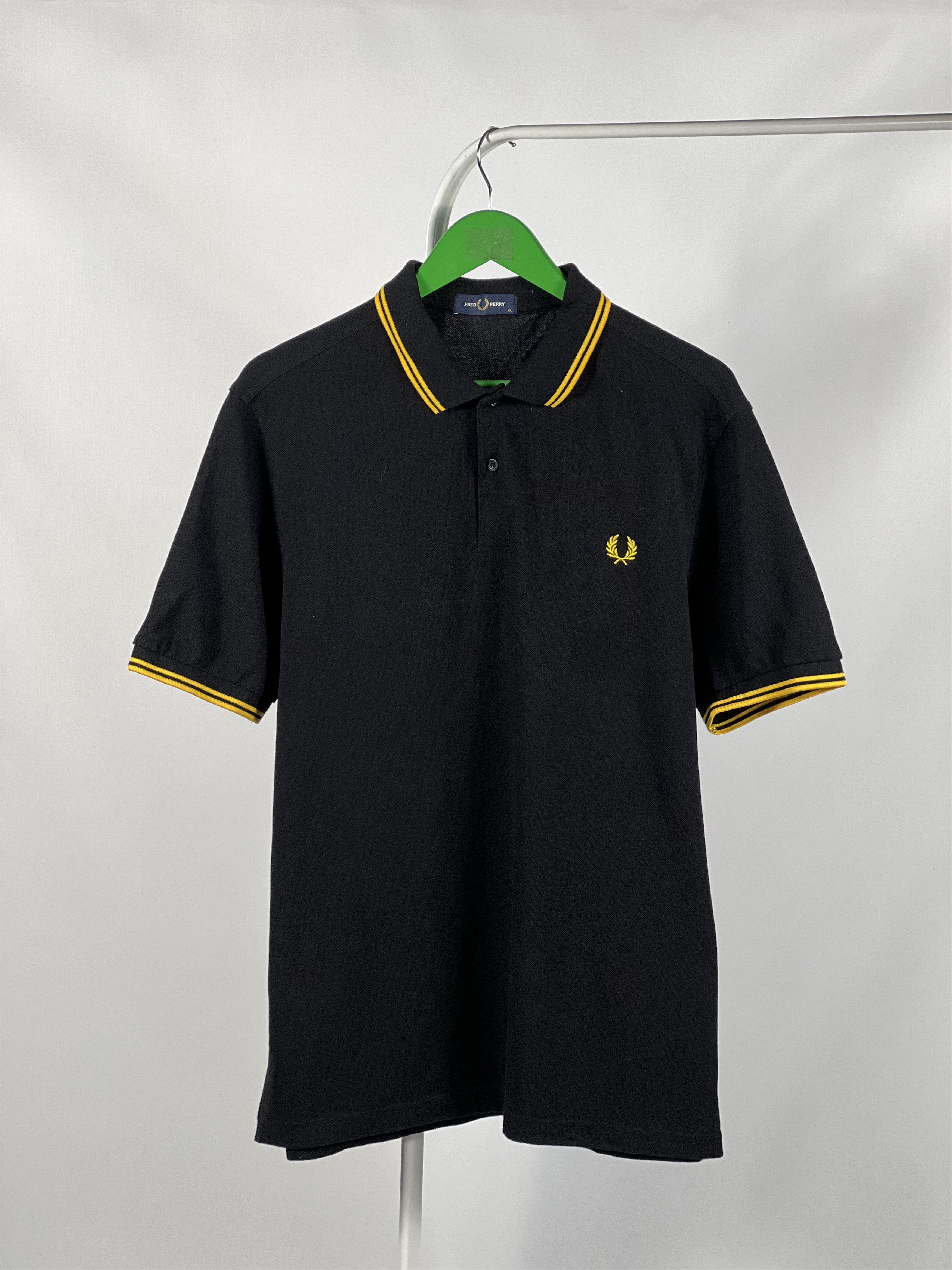 Fred Perry Vintage Fred Perry Polo Shirt Black / Yellow Mens Size XL ...