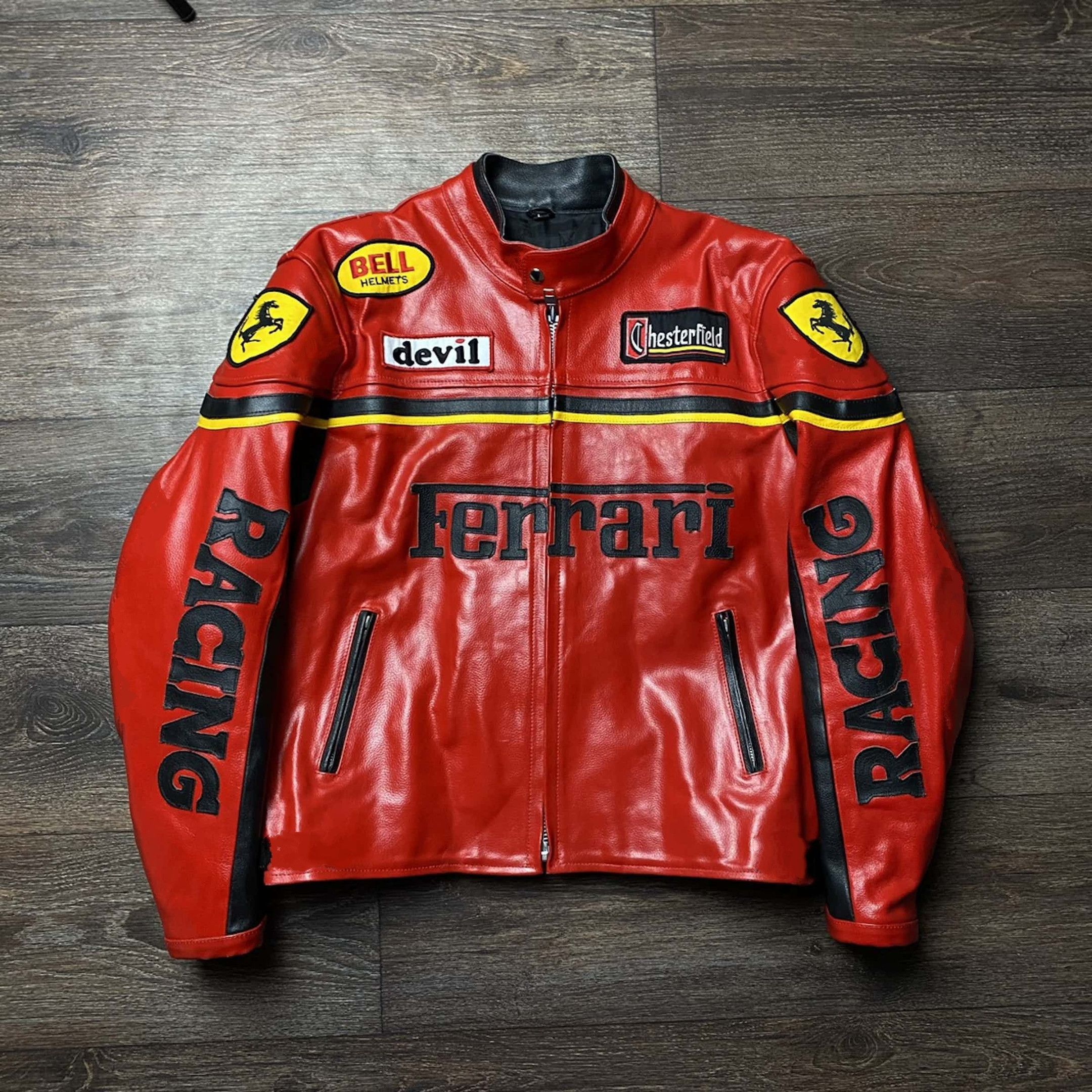Ferrari × Vintage VINTAGE Ferrari Leather Jacket Rare Streetwear | Grailed
