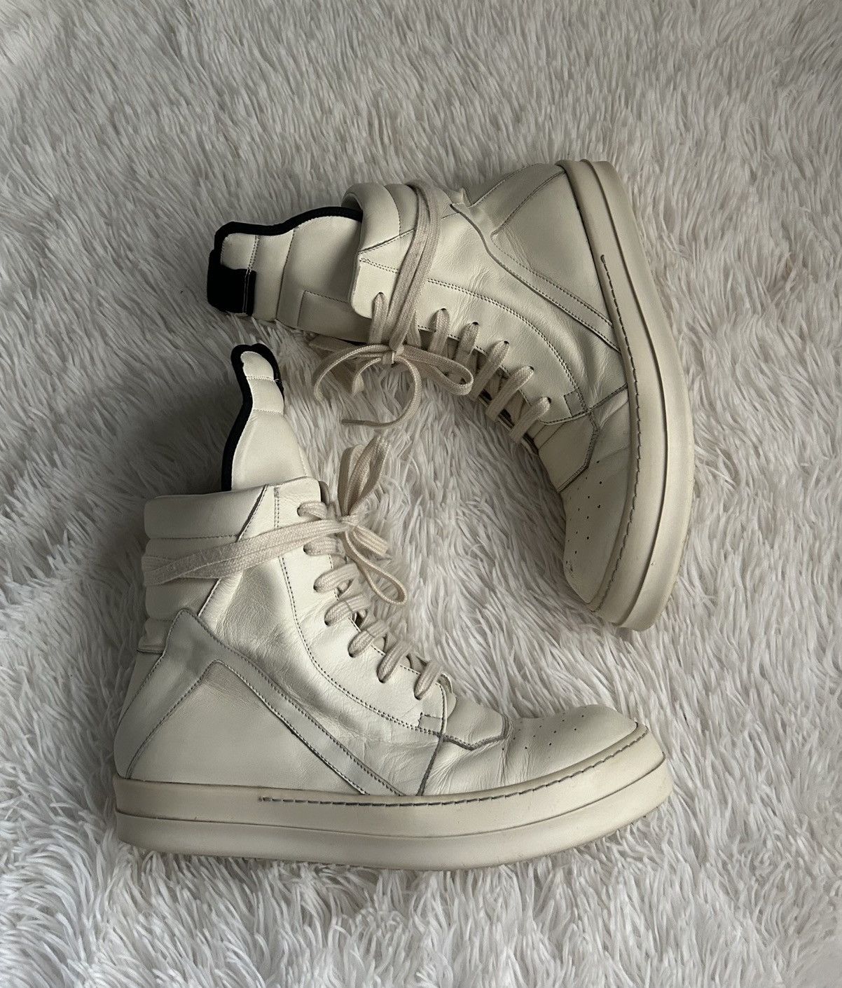 Rick Owens Rick Owens Mainline 2014 Geobaskets White Size 41 | Grailed