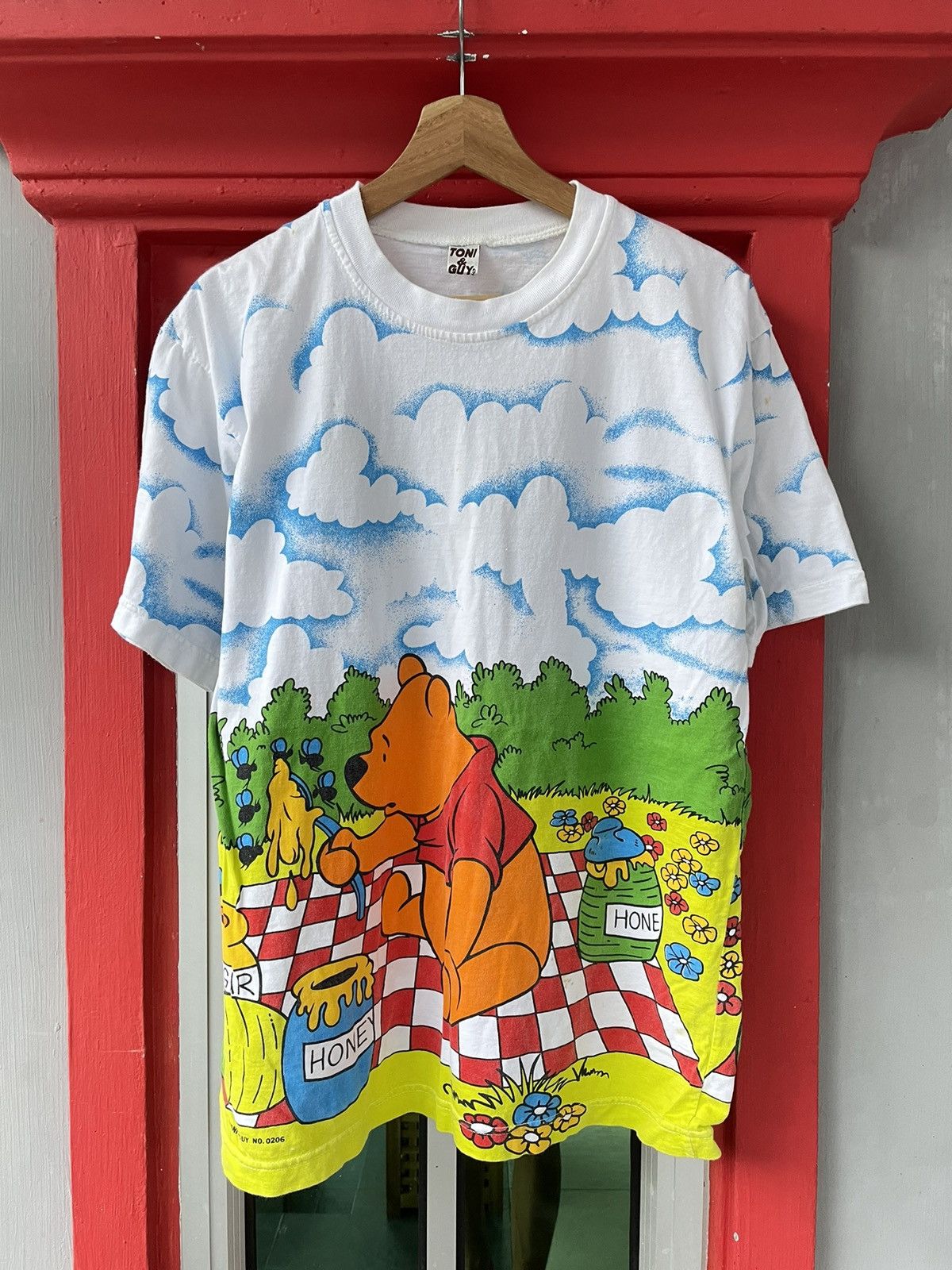Disney × Vintage Vintage 90s Winnie The Pooh Overprint Bootleg Tshirt ...