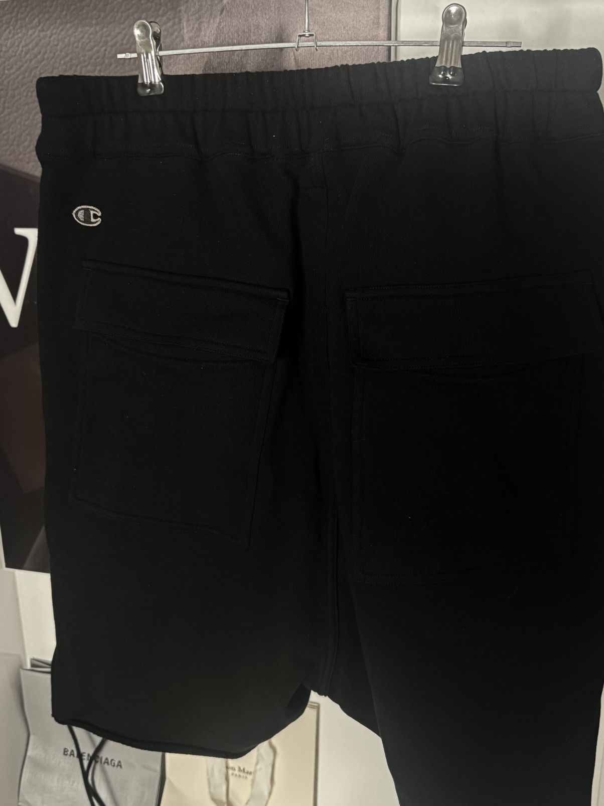 Rick Owens Drkshdw Rick Owens x Champion Black Cotton Shorts Pentagram ...