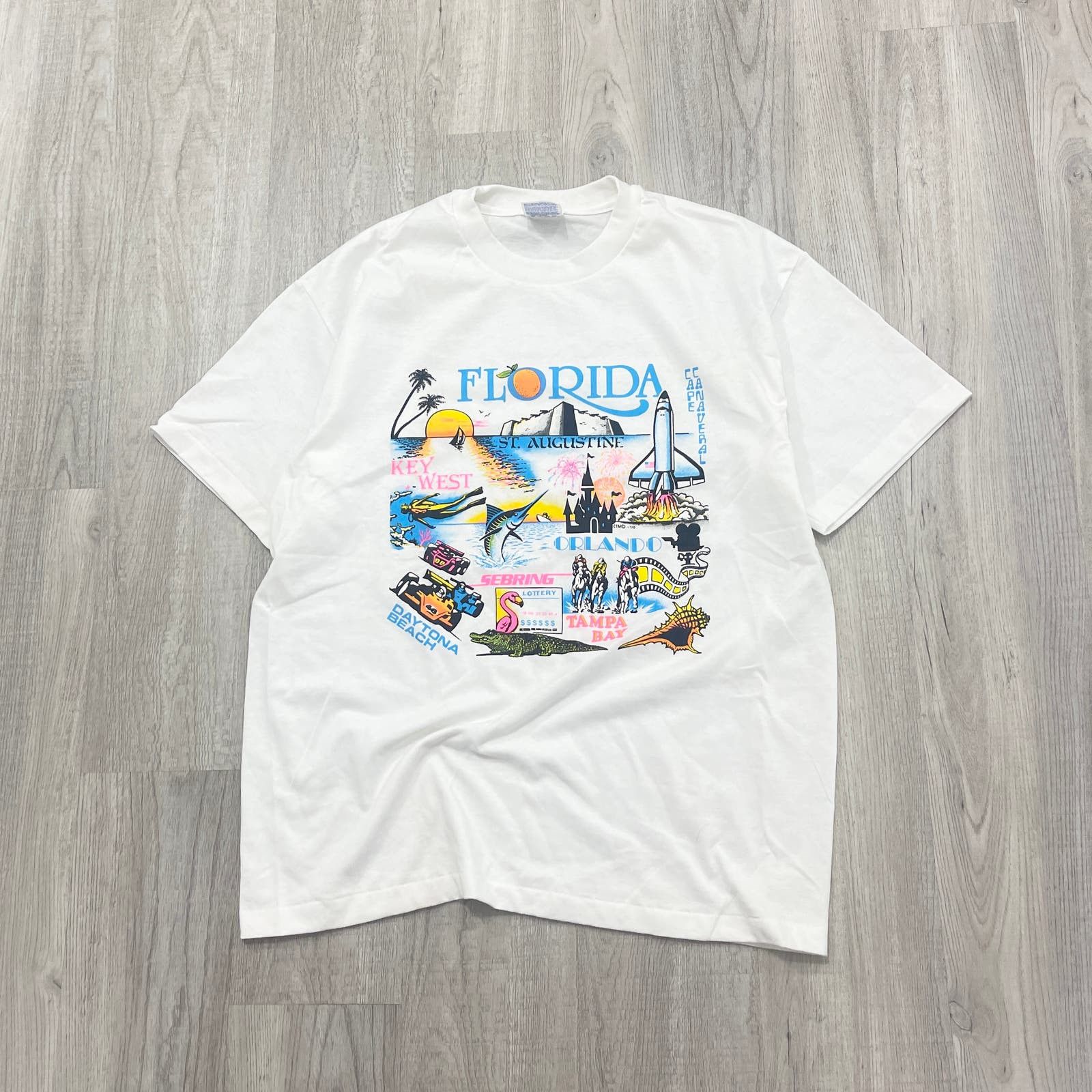 Vintage VINTAGE 90s Florida Activity Map Single Stitch Shirt | Grailed