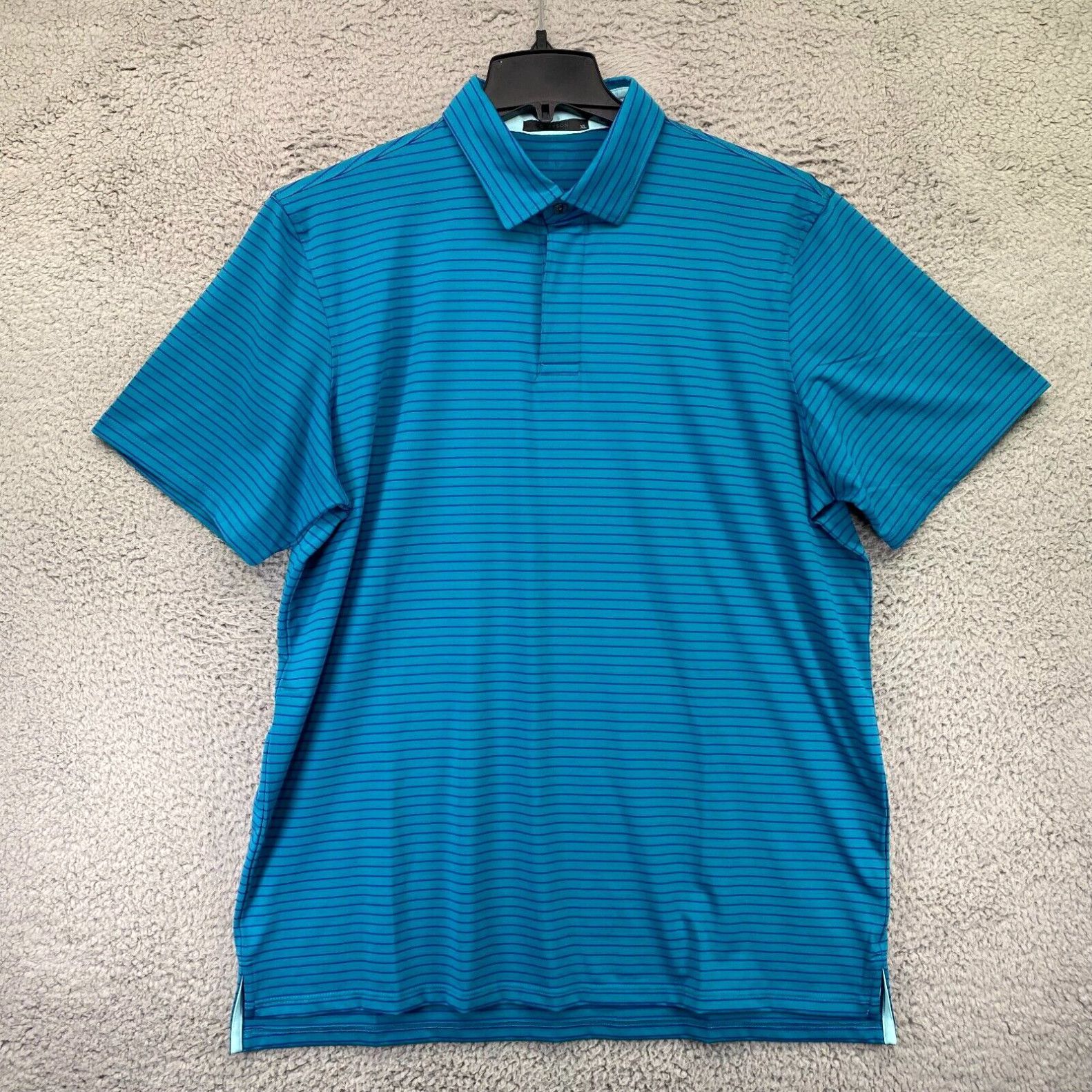 Vintage Greyson Polo Shirt Mens XL Green Blue Striped Performance ...