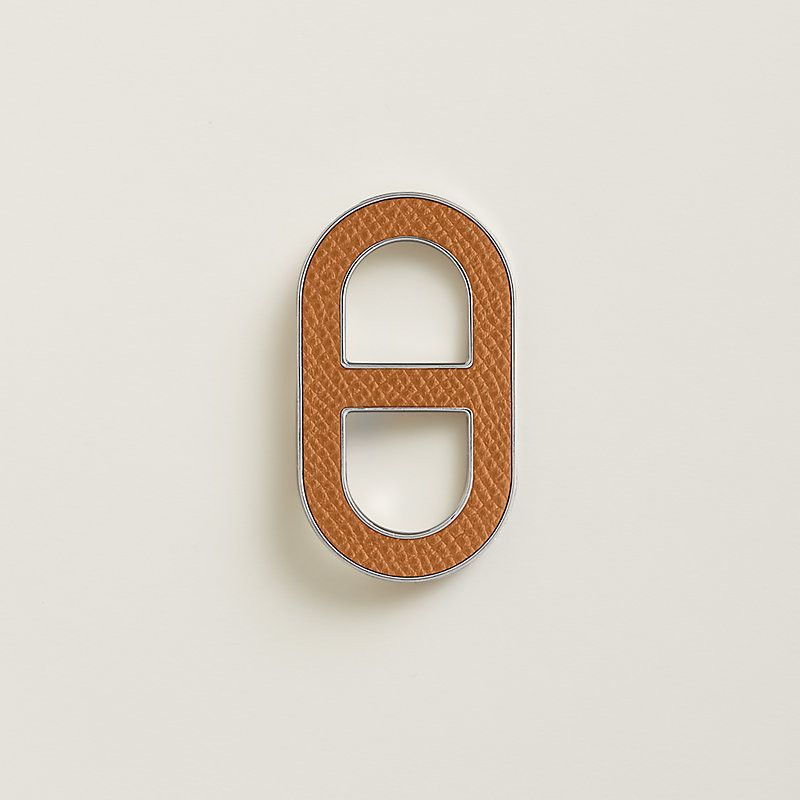 Hermes HERMES PIN SILVER GOLD MONOGRAM H LOGO METAL H500262FK37 | Grailed