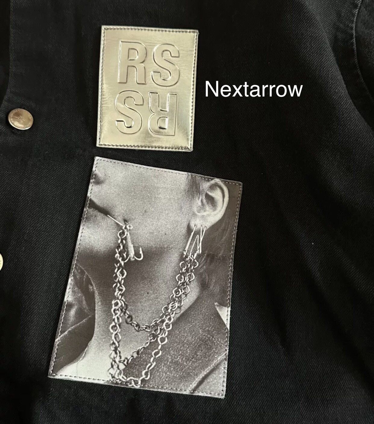 Raf Simons RAF SIMONS 19ss silver portrait patch denim shirt | Grailed