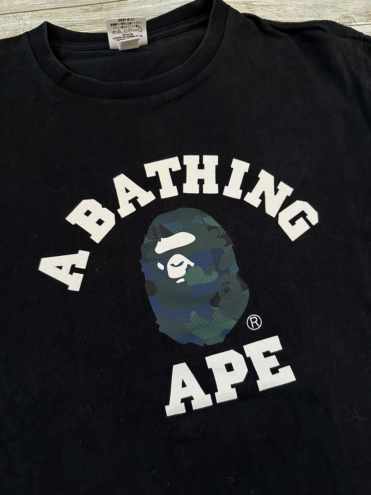 Bape College Logo Tee | Grailed