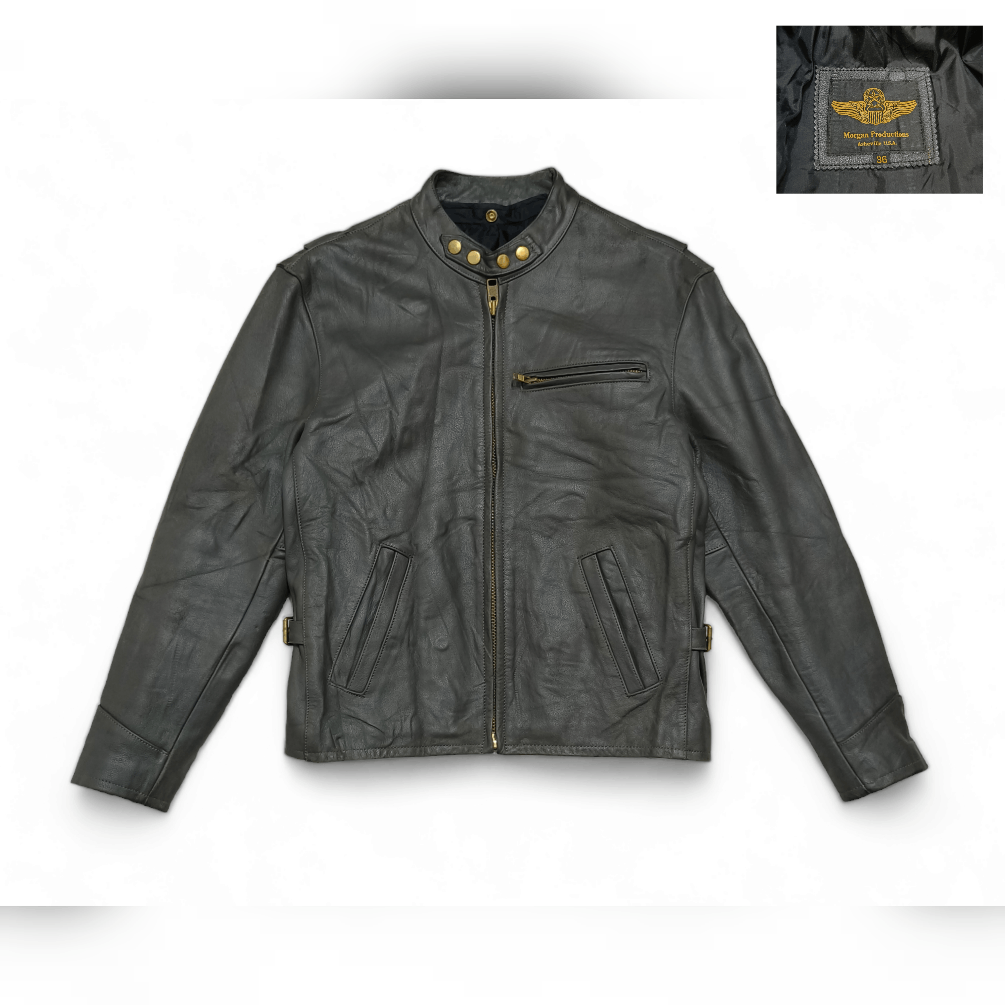 Vintage Vintage 80s Morgan Productions Asheville USA Leather Jacket ...