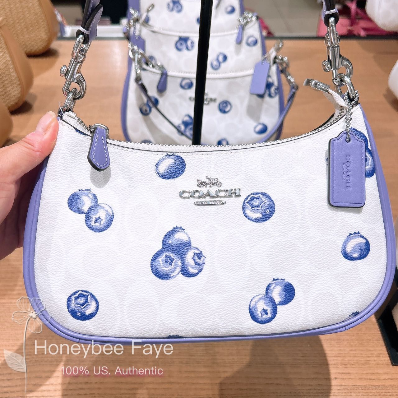 Coach Teri Shoulder Bag In Signature Canvas Blueberry Print CR292 | Grailed