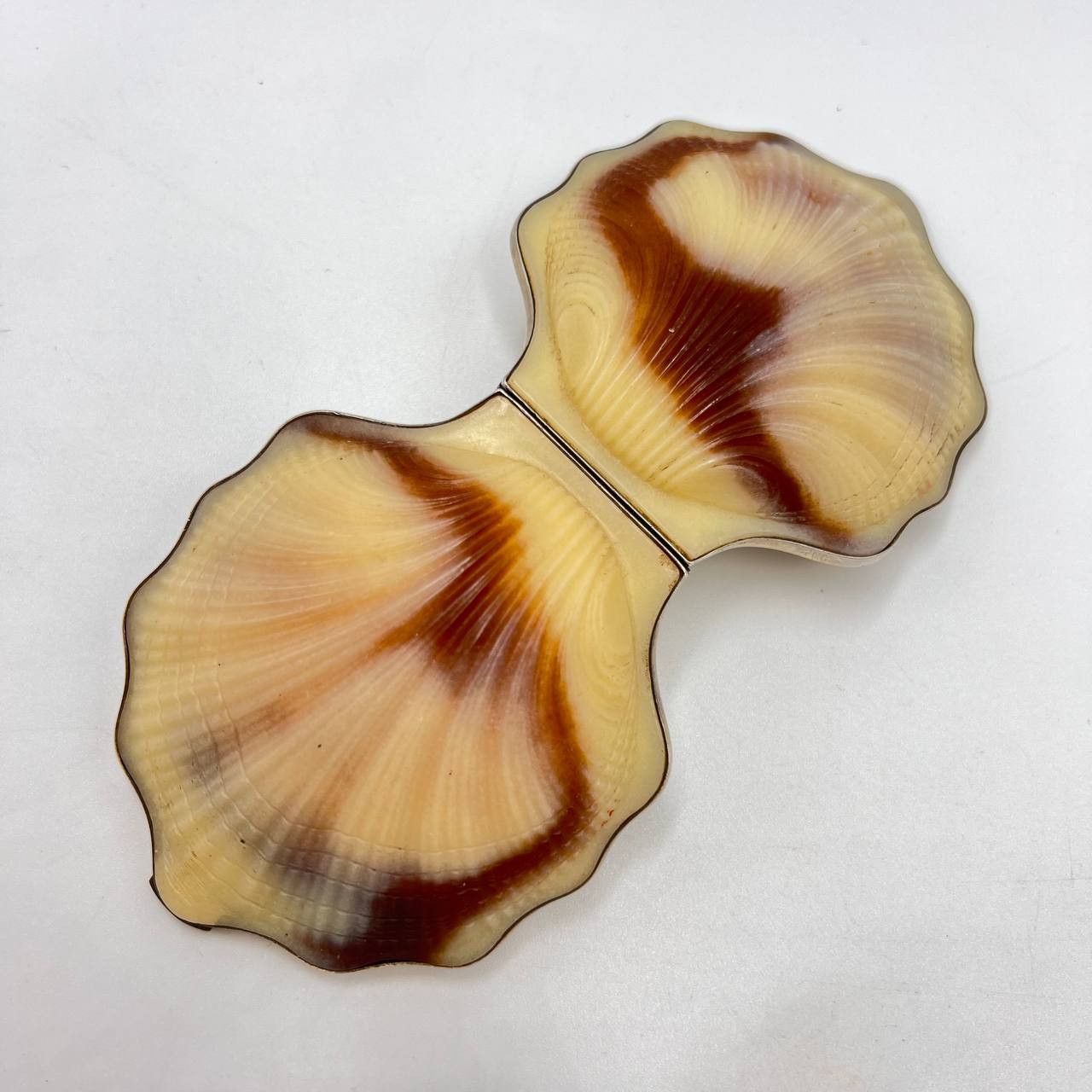 Vintage Vintage Gilt Silver 875 Compact Powder Shell Mirror Signed ...