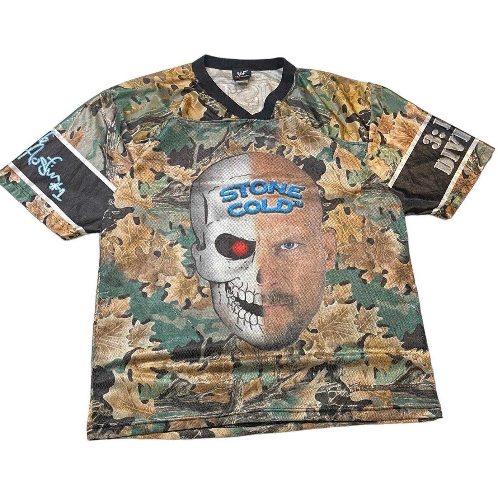 Wwe 90s Stone Cold Steve Austin WWF Camouflage L 3:16 Jersey | Grailed