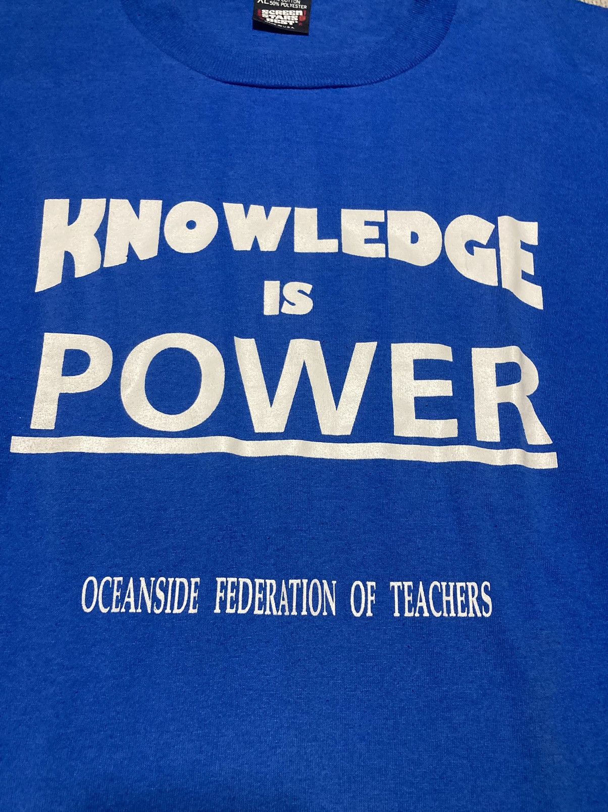 Made In Usa × Screen Stars × Vintage Knowledge is Power Tee 90s XL ...