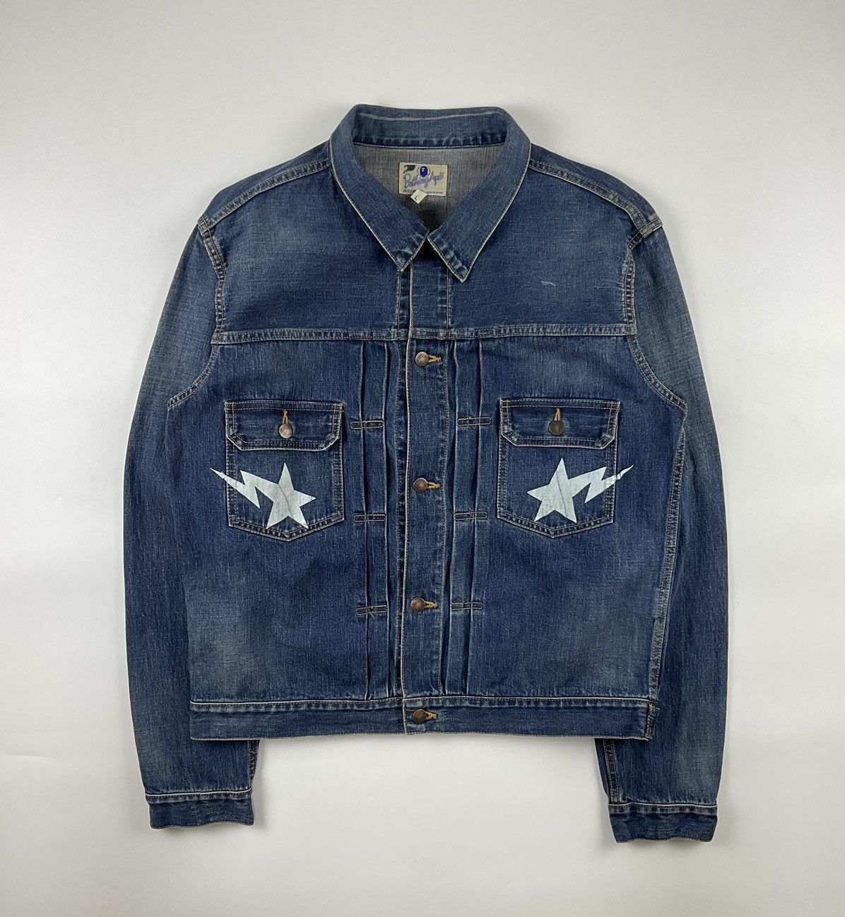 Bape Bapesta Denim Jacket | Grailed
