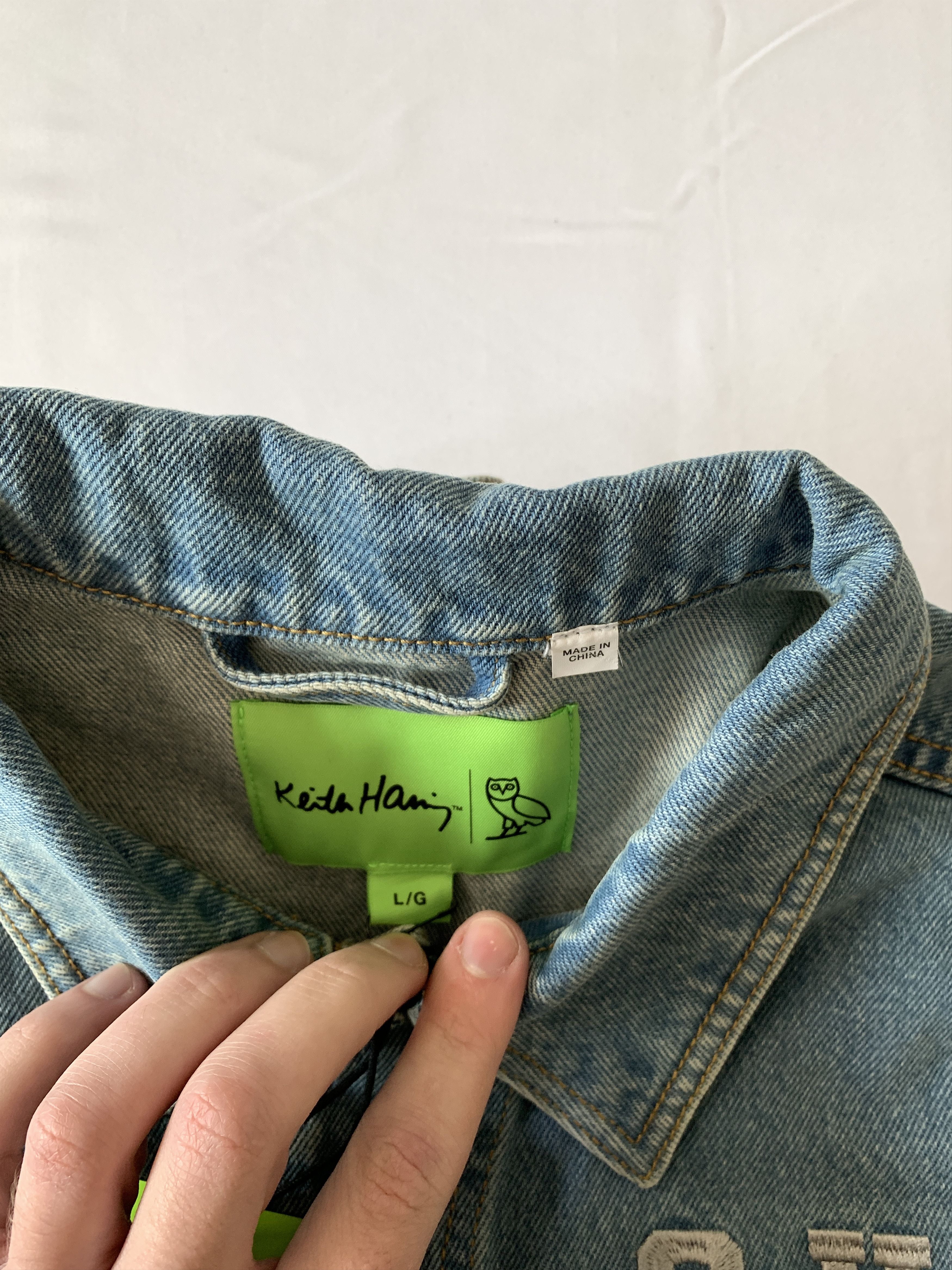 Octobers Very Own OVO x Keith Haring Denim Trucker Jacket Washed Indigo ...