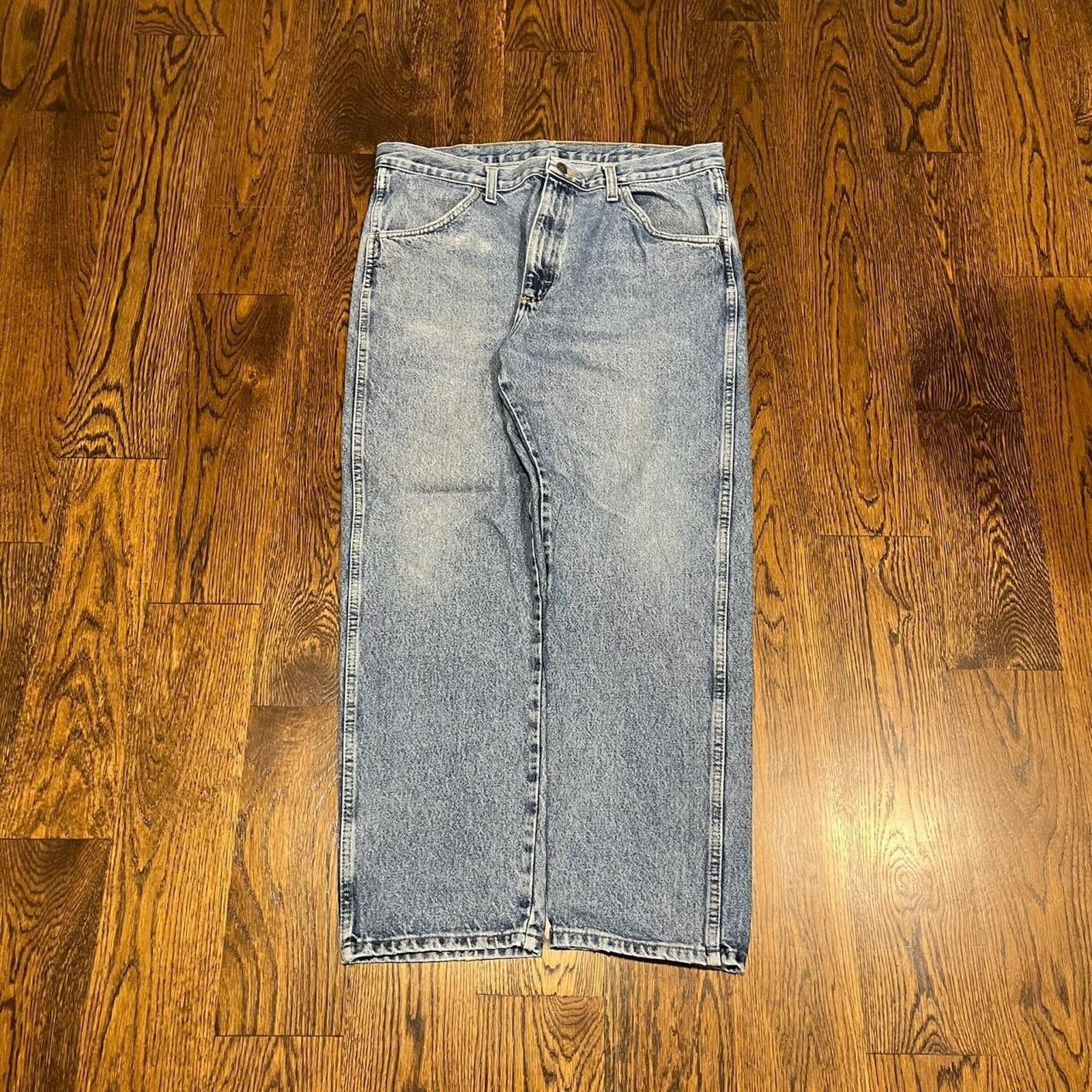 Wrangler vintage 2000s baggy wide leg faded stonewash rustler | Grailed