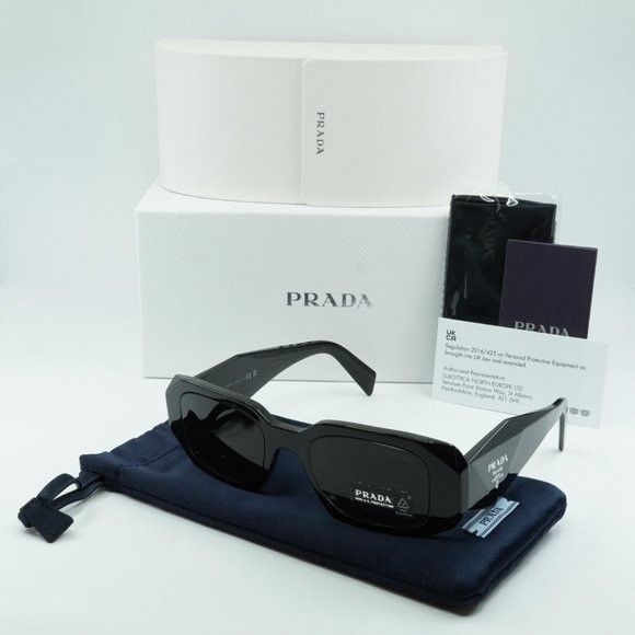 Prada NEW PRADA SYMBOLE PR17WS 1AB5S0 BLACK GREY SUNGLASSES | Grailed