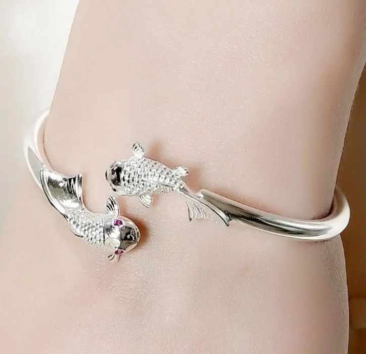 Vintage Silver Color Koi Fish Bracelet | Grailed