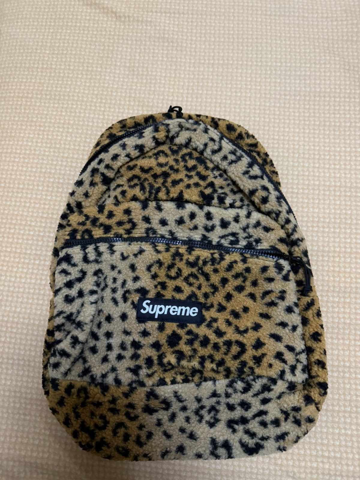 Supreme Supreme leopard fleece backpack bag | Grailed