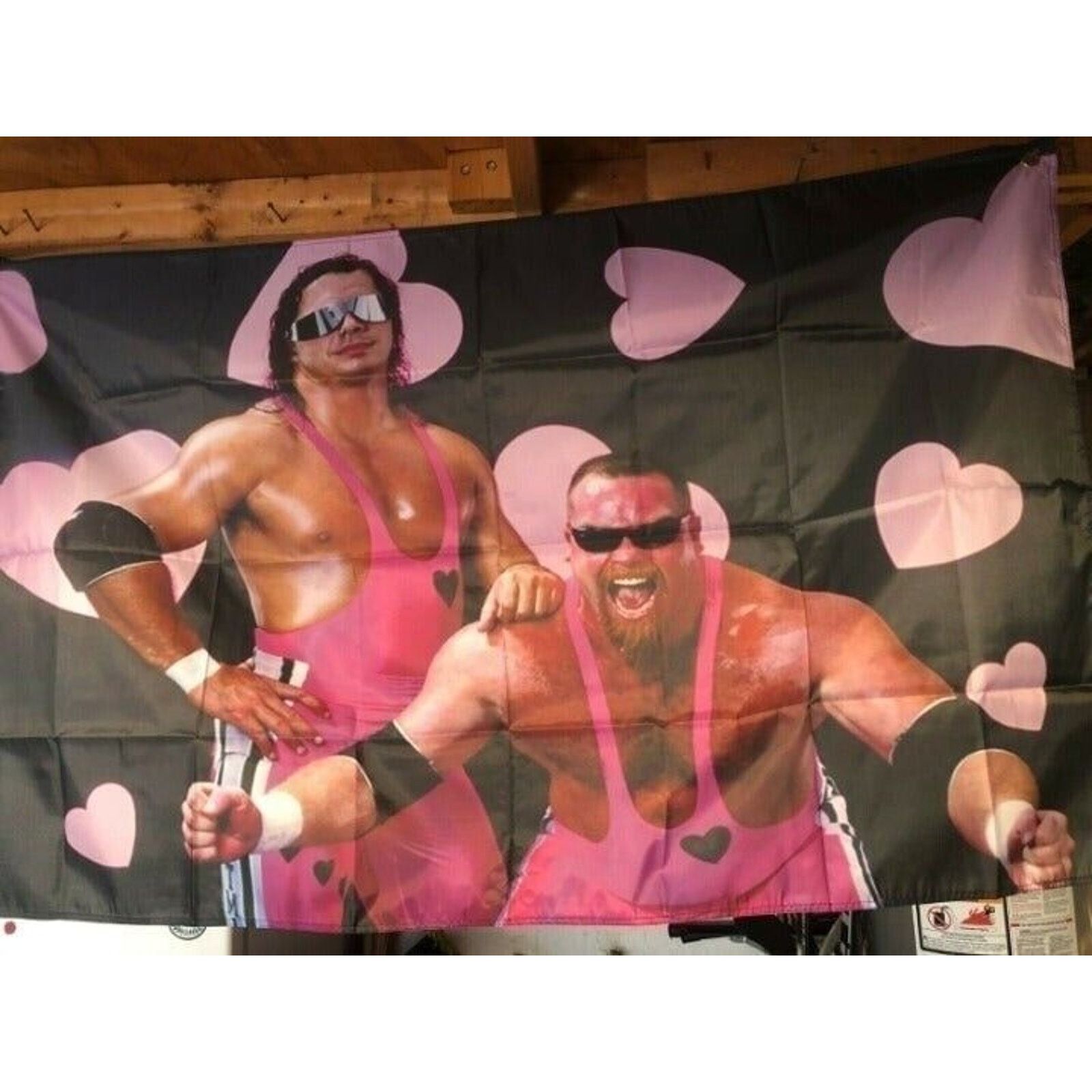 Other WWF HART FOUNDATION Bret The Hitman Jim Anvil 5ft Flag | Grailed