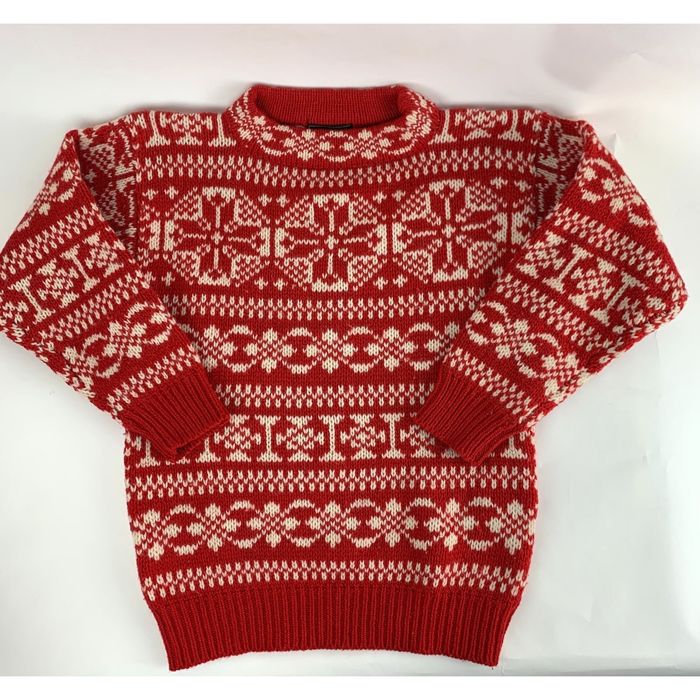 Eddie Bauer Vintage Eddie Bauer Red Nordic Fair Isle Wool Ski Sweater ...