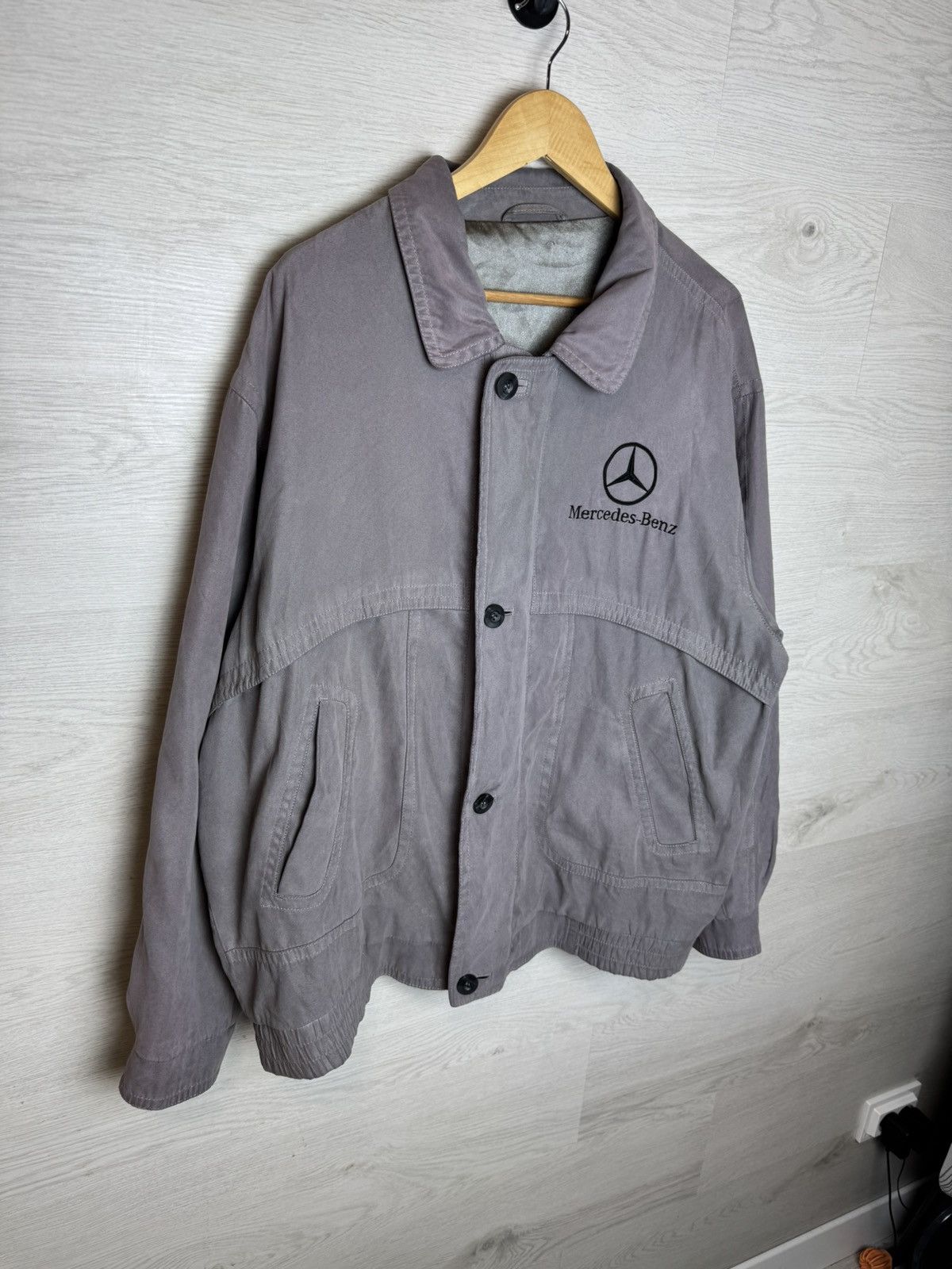Vintage Vintage Mercedes-Benz Logo Jacket Grey Workwear Driver Coat ...
