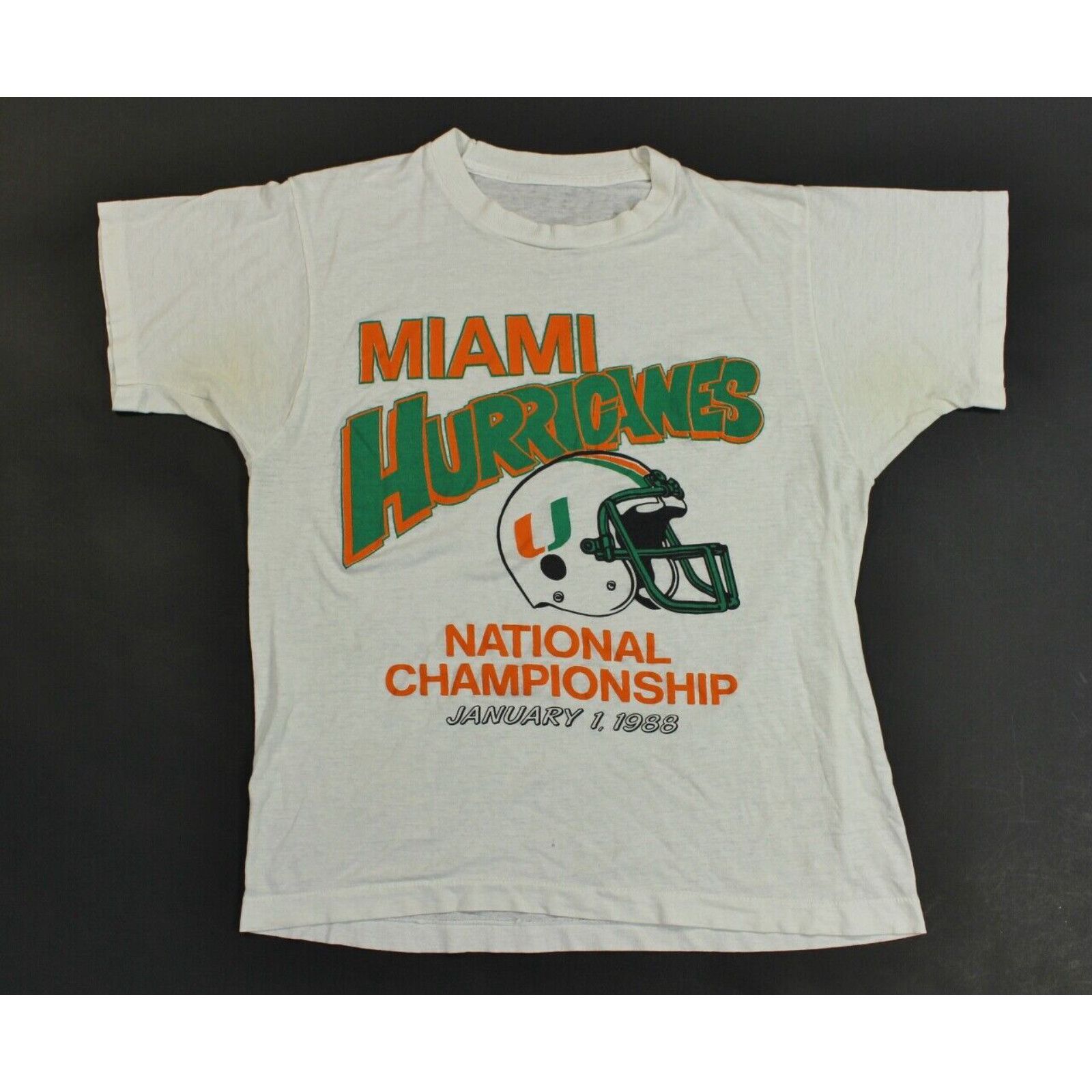 Vintage VTG 1988 80s 90s University of Miami Hurricanes National ...
