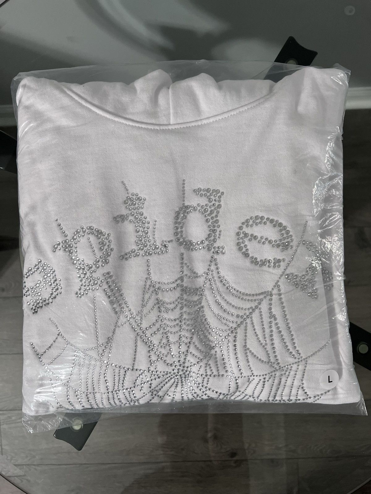 Spyder sp5der hoodie white rhinestone | Grailed