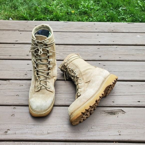 Streetwear Bates Gore-Tex Vibram Military Combat Desert Tan Suede Boots ...