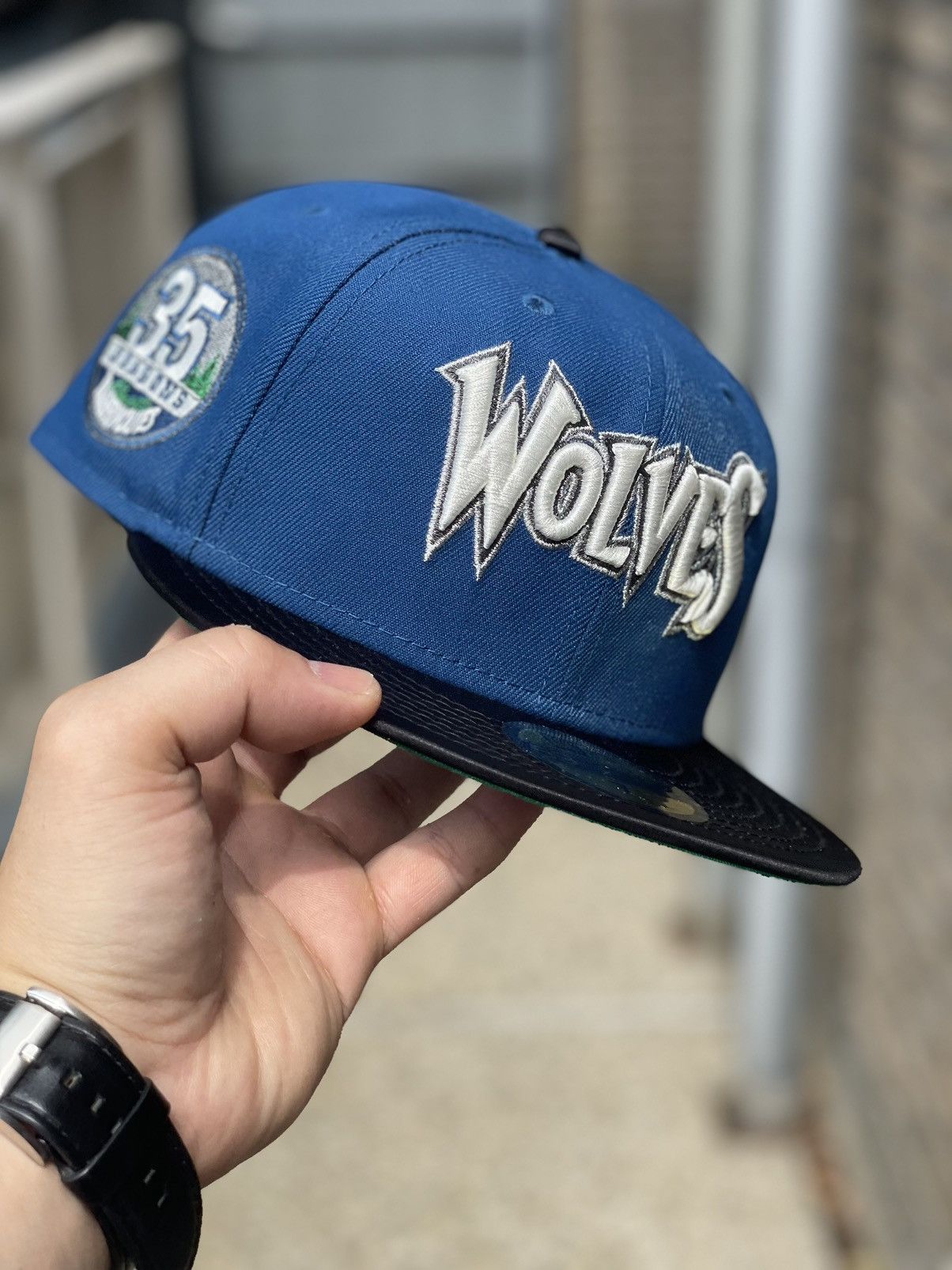 New Era × Topperz New Era 59fifty Minnesota Timberwolves black satin ...