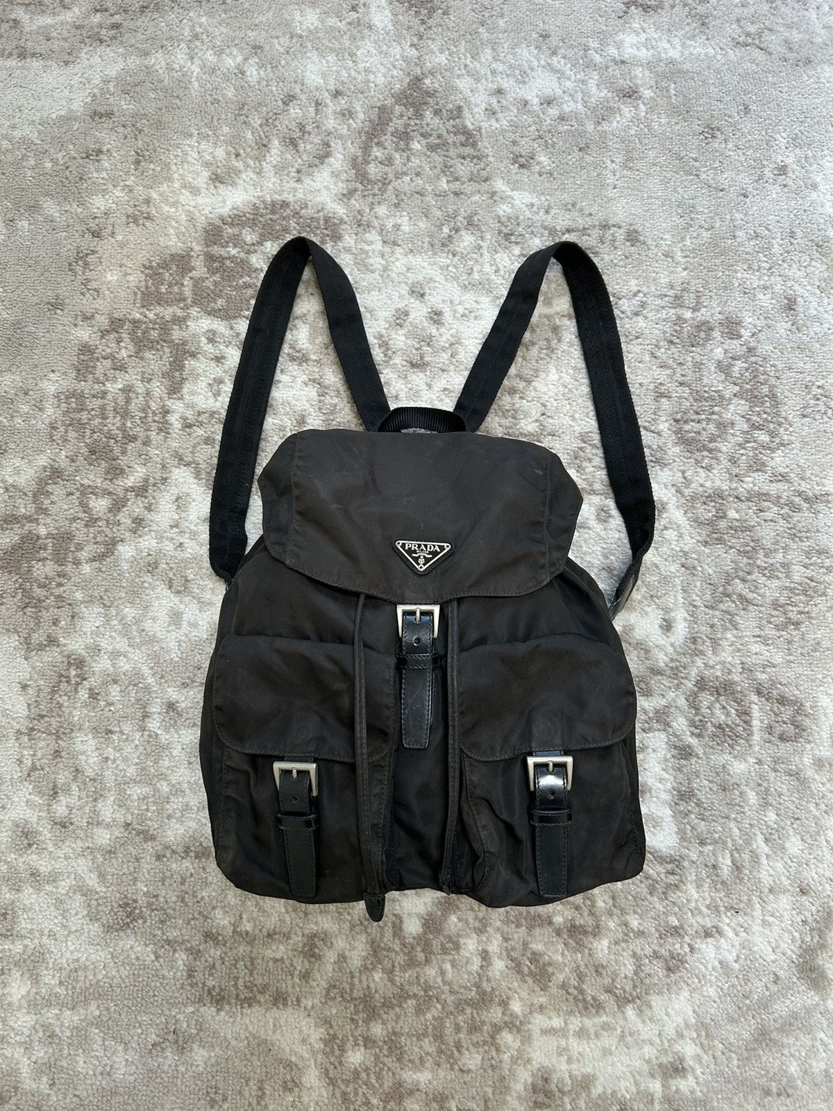 Prada × Vintage Late 90s Prada Large Nylon Backpack / Rucksack | Grailed