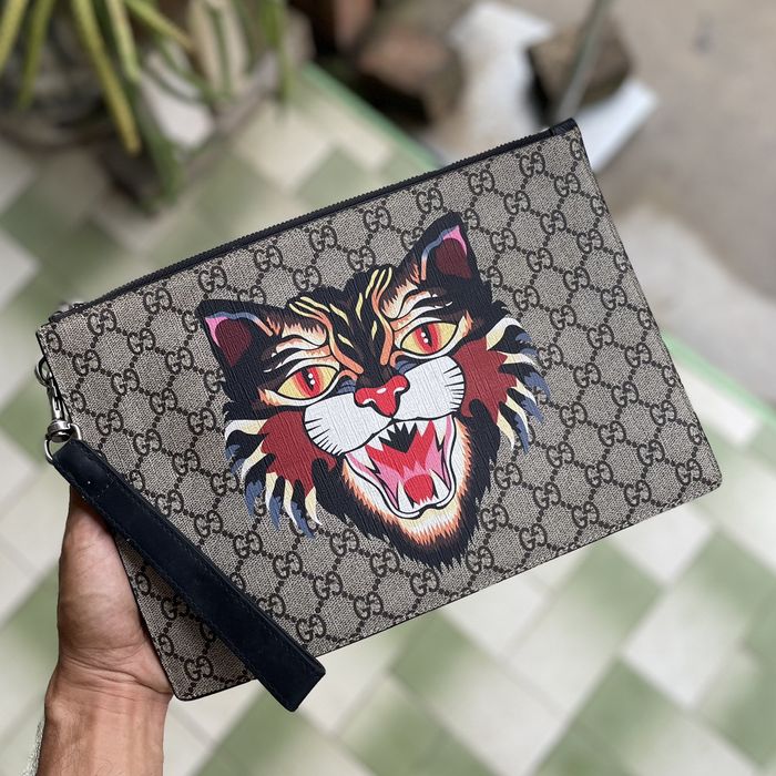 Gucci Gucci Angry Cat Clutch | Grailed