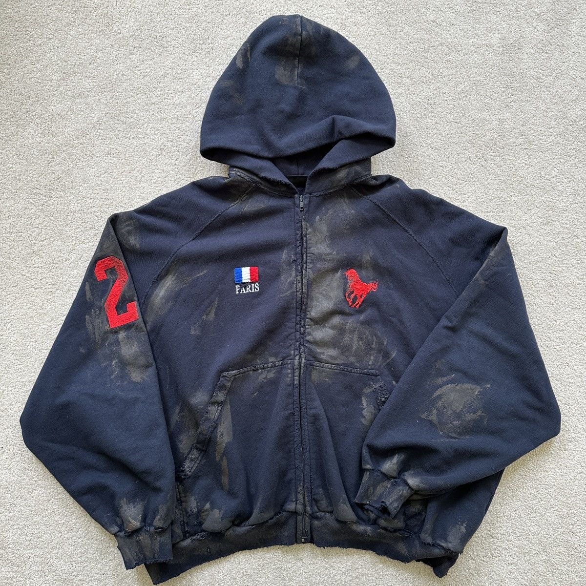 Balenciaga AW22 DIRTY MUD POLO ZIPUP HOODIE | Grailed
