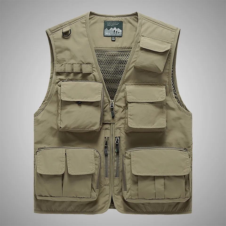 Brand New Multi pocket Vest Detachable Khaki utility vest | Grailed