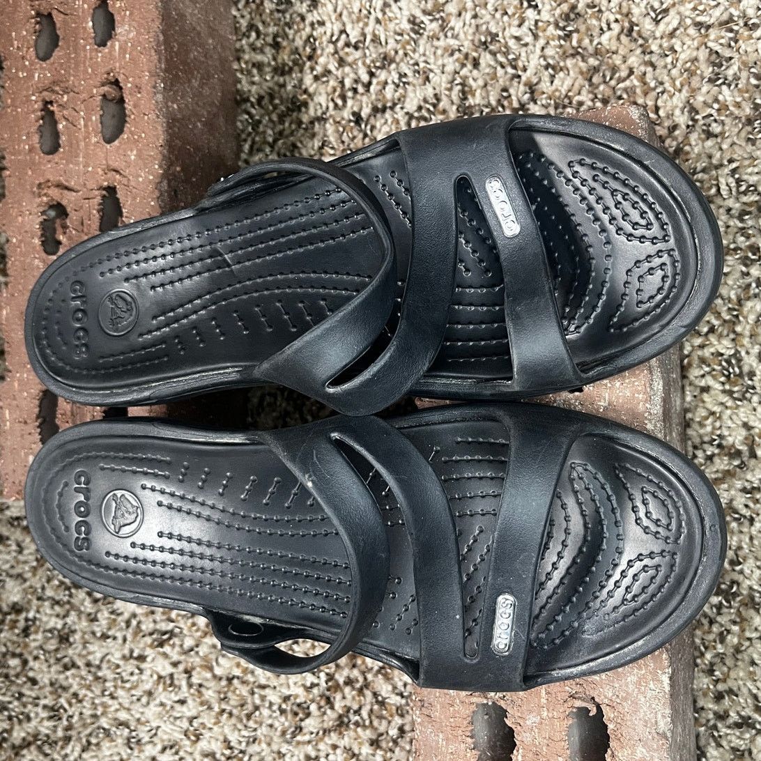 Crocs Crocs Patricia Croslite Slip On Wedge Sandals Black W8 | Grailed