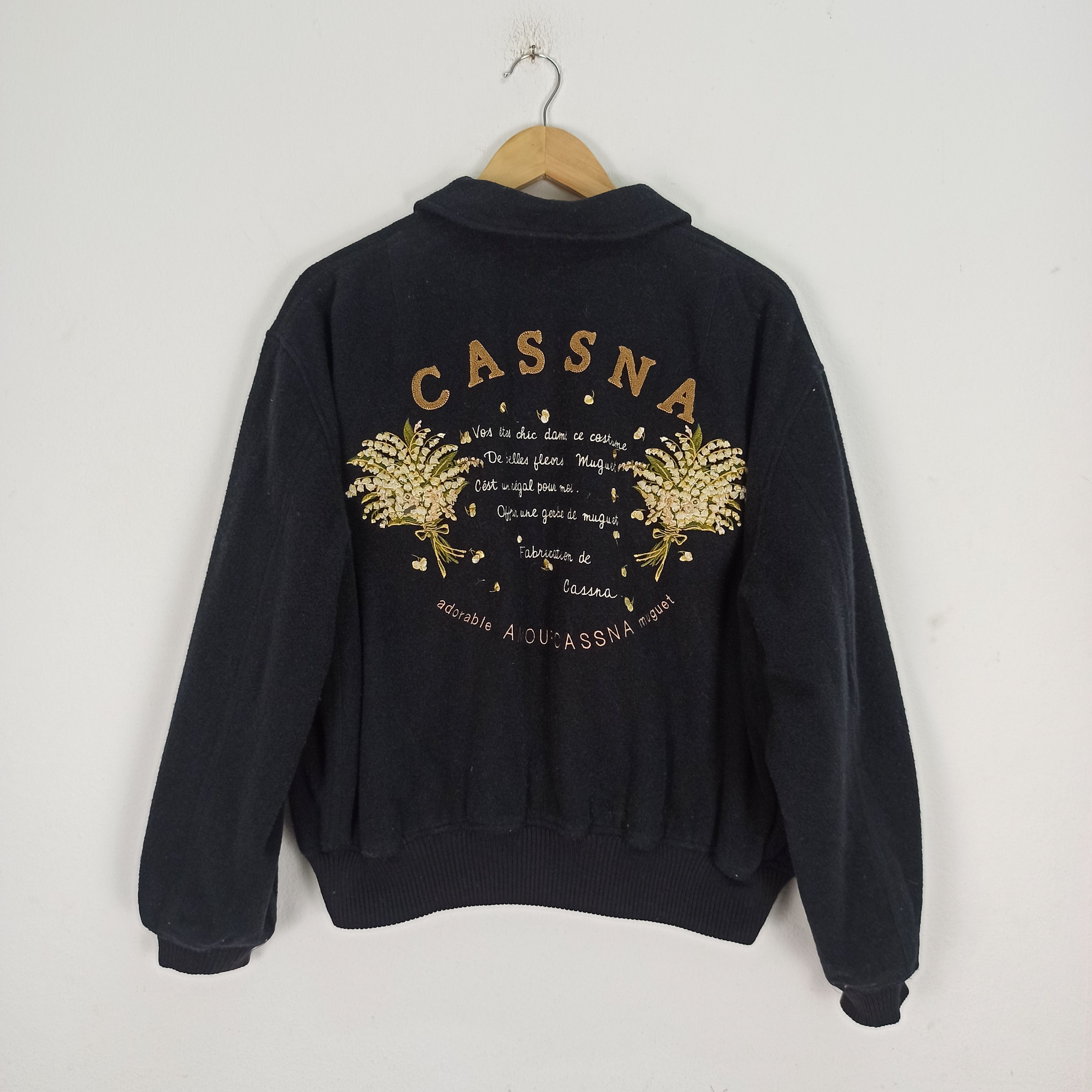 Japanese Brand × Vintage Vintage Varsity Jacket Cassna Big Logo Made in ...