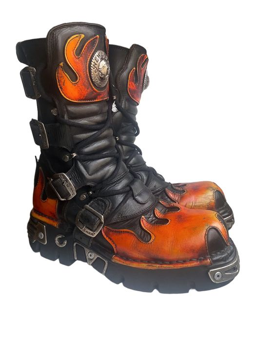 Vintage Vintage New Rock flame reactor boots | Grailed