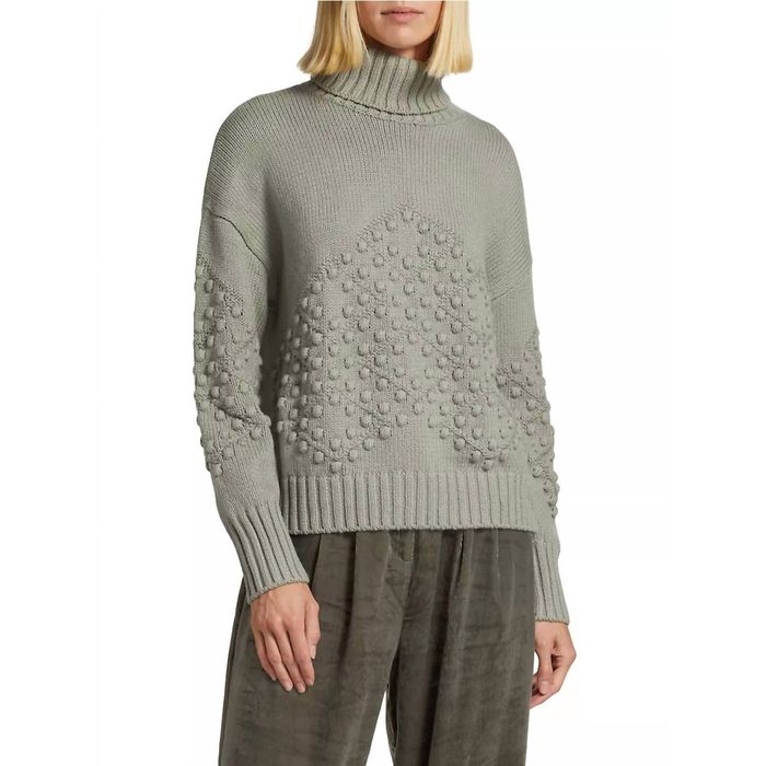 Splendid SPLENDID Elvira Bobble Knit Turtleneck Sweater In Juniper ...