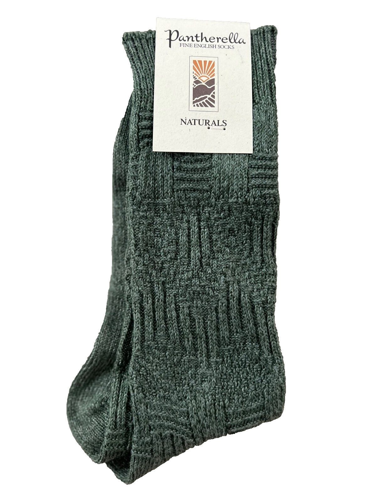 Pantherella Pantherella Naturals Knit Fine English Socks Green O/S ...