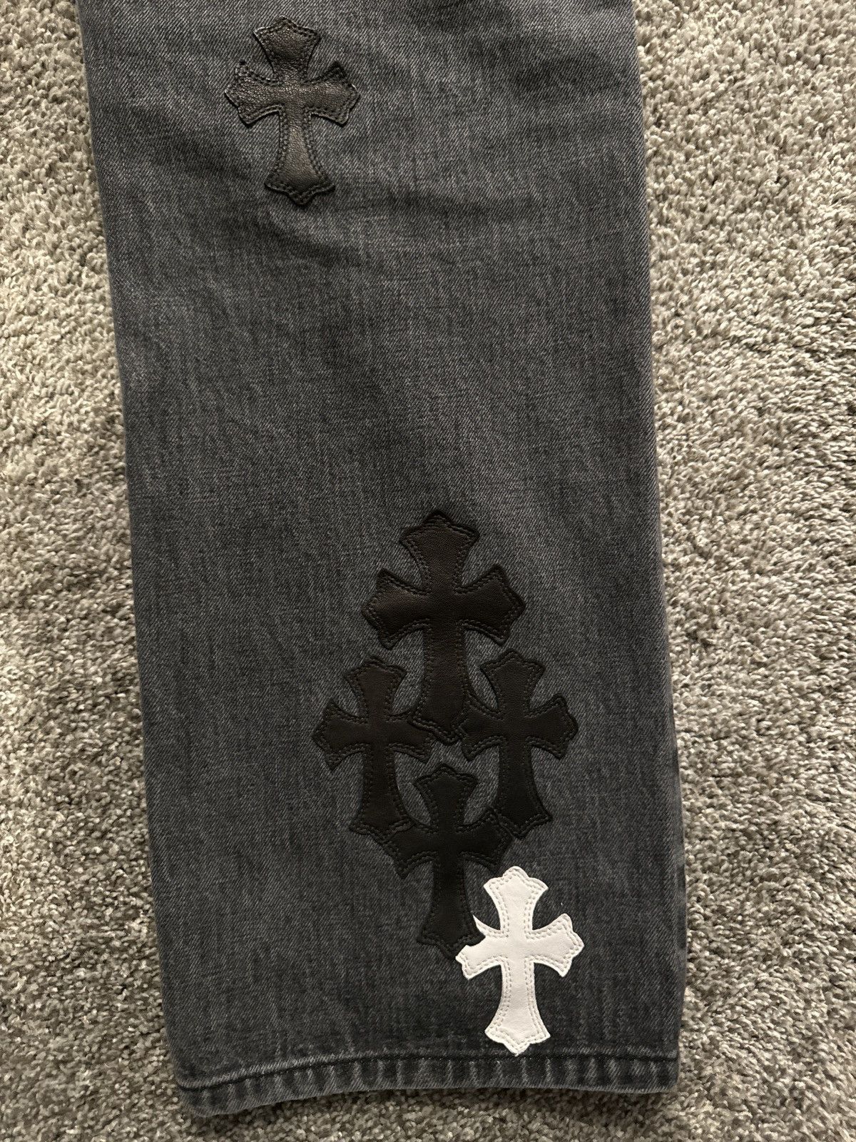 Chrome Hearts Chrome Hearts Patch Denim Black & White | Grailed