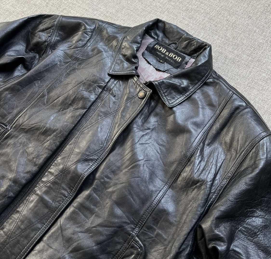 Vintage Vintage Bomber Leather Jacket Rob & Bob | Grailed