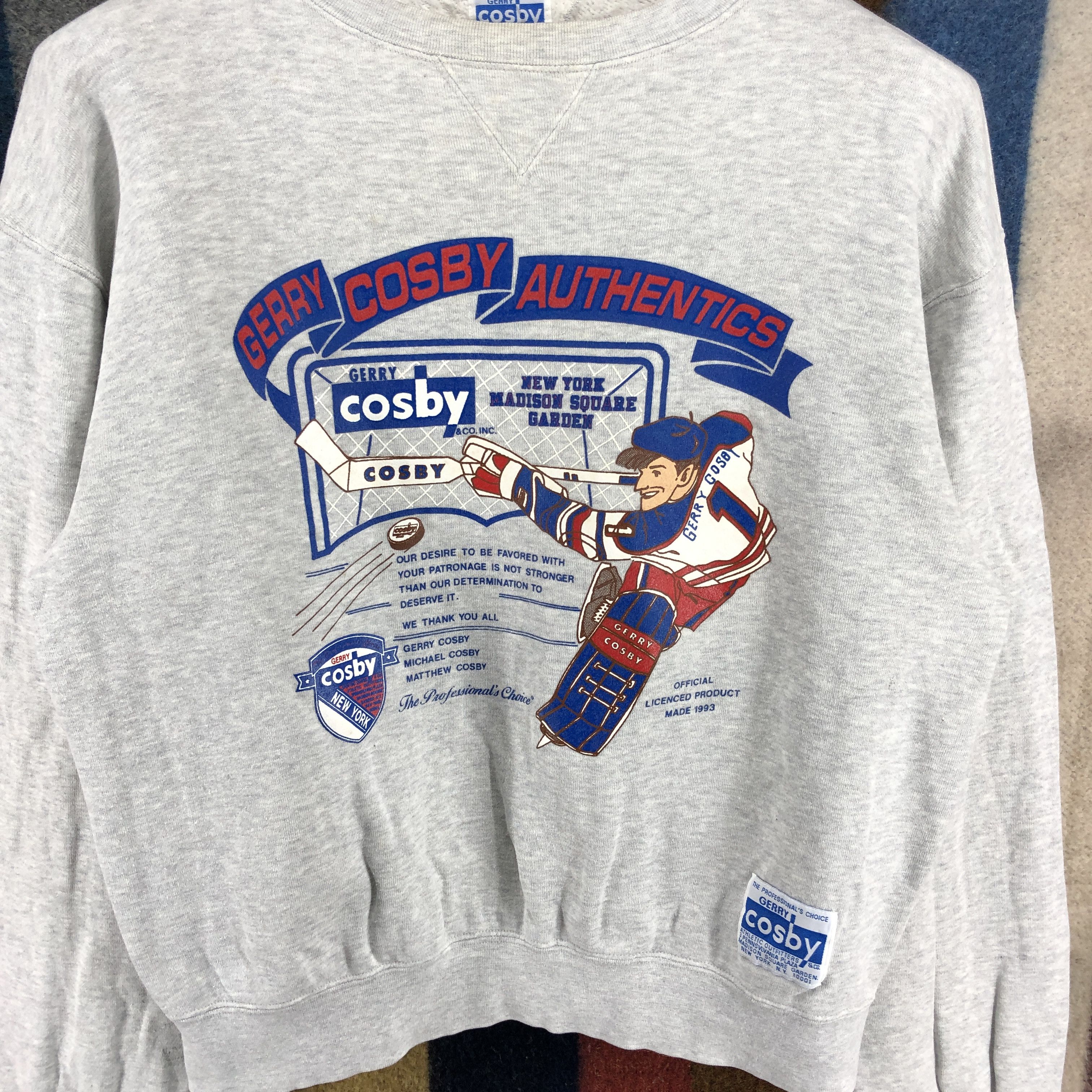 NHL × Vintage Vintage 1993 GERRY COSBY Crew Neck Sweatshirt #0229/K ...