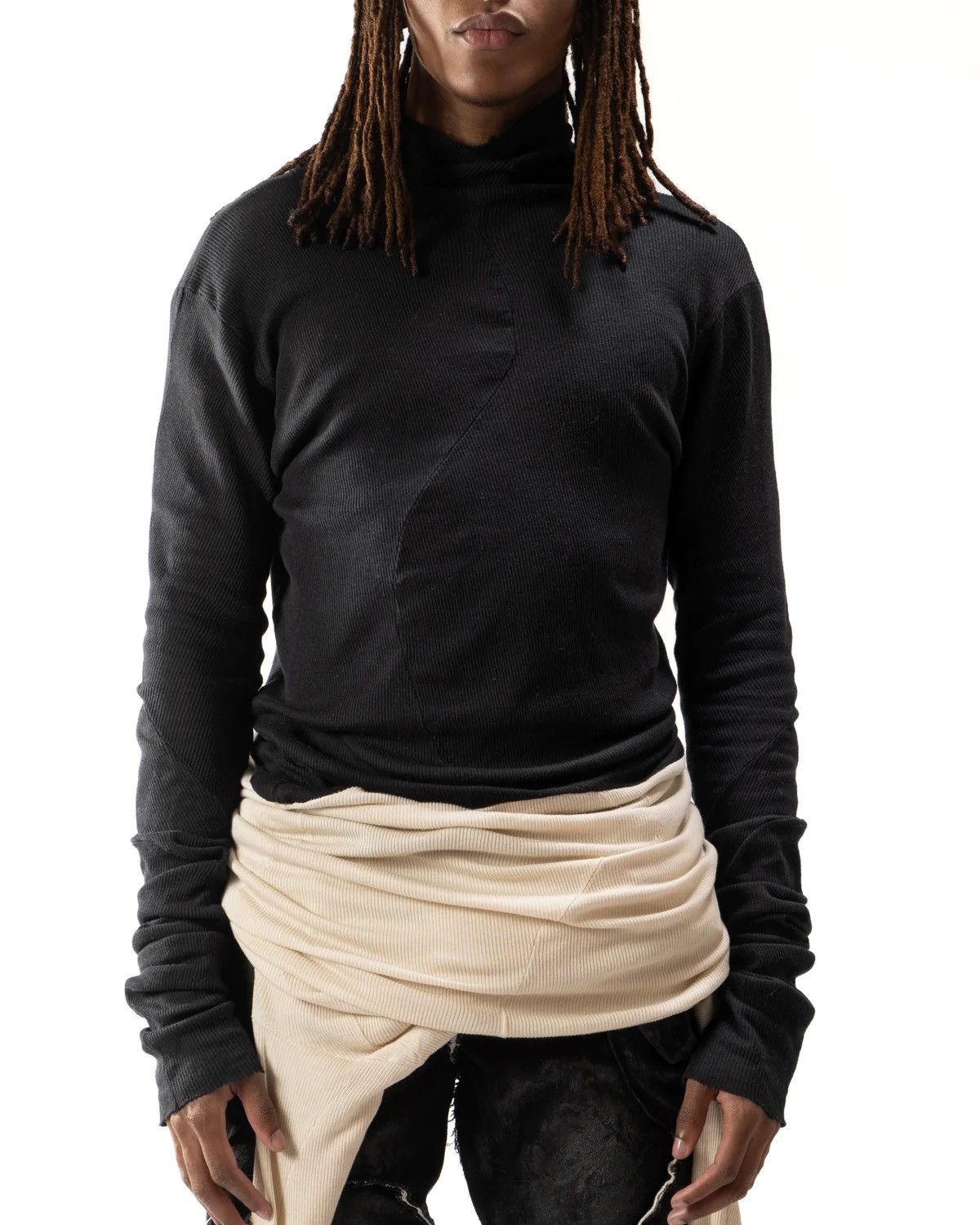 Jordan Arthur Smith BLACK DIP DYED REVERSIBLE TURTLENECK | Grailed
