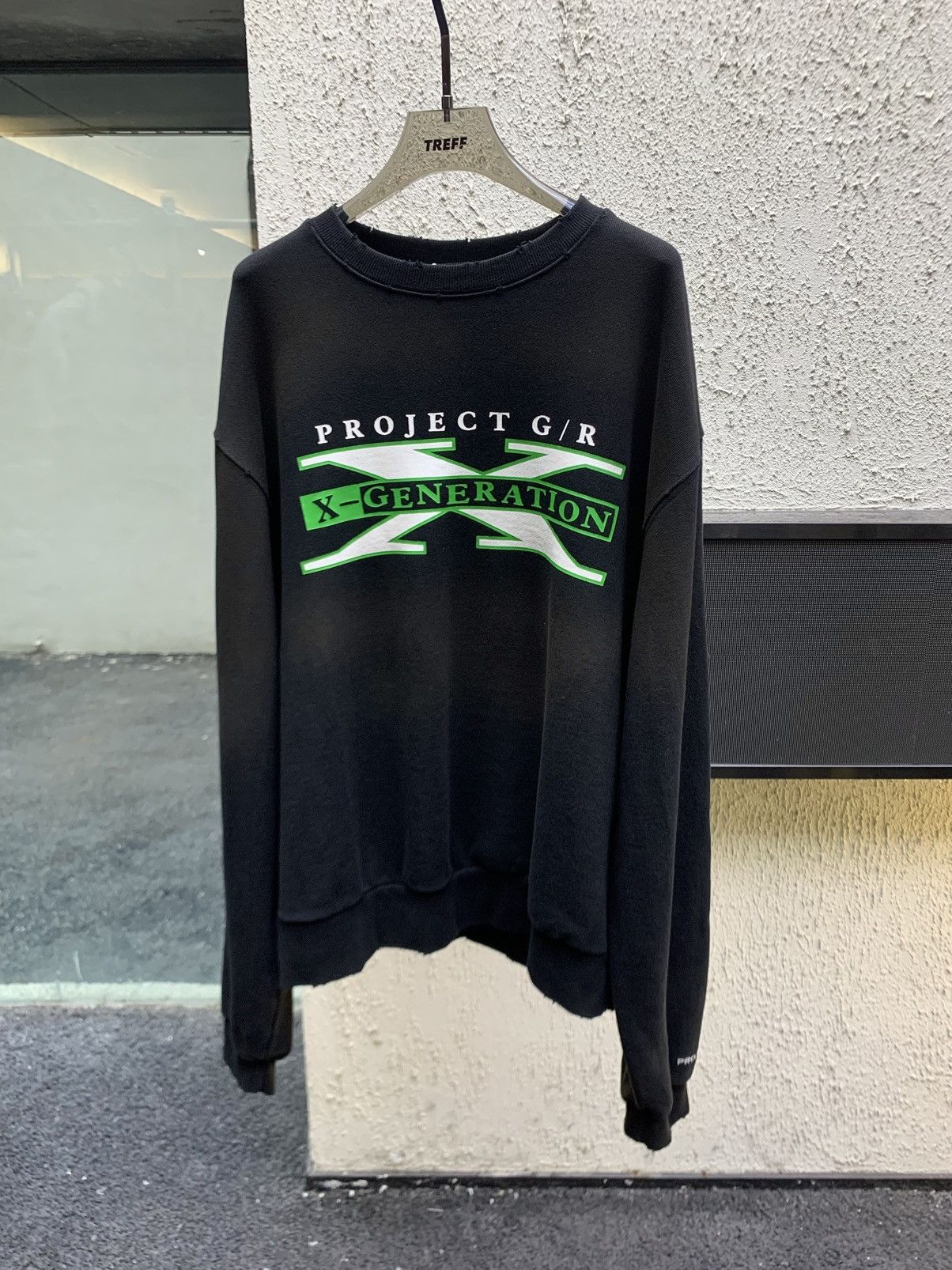 Project GR PROJECT GR X-GENERATION WASHED SWEATSHIRT-BLACK | Grailed