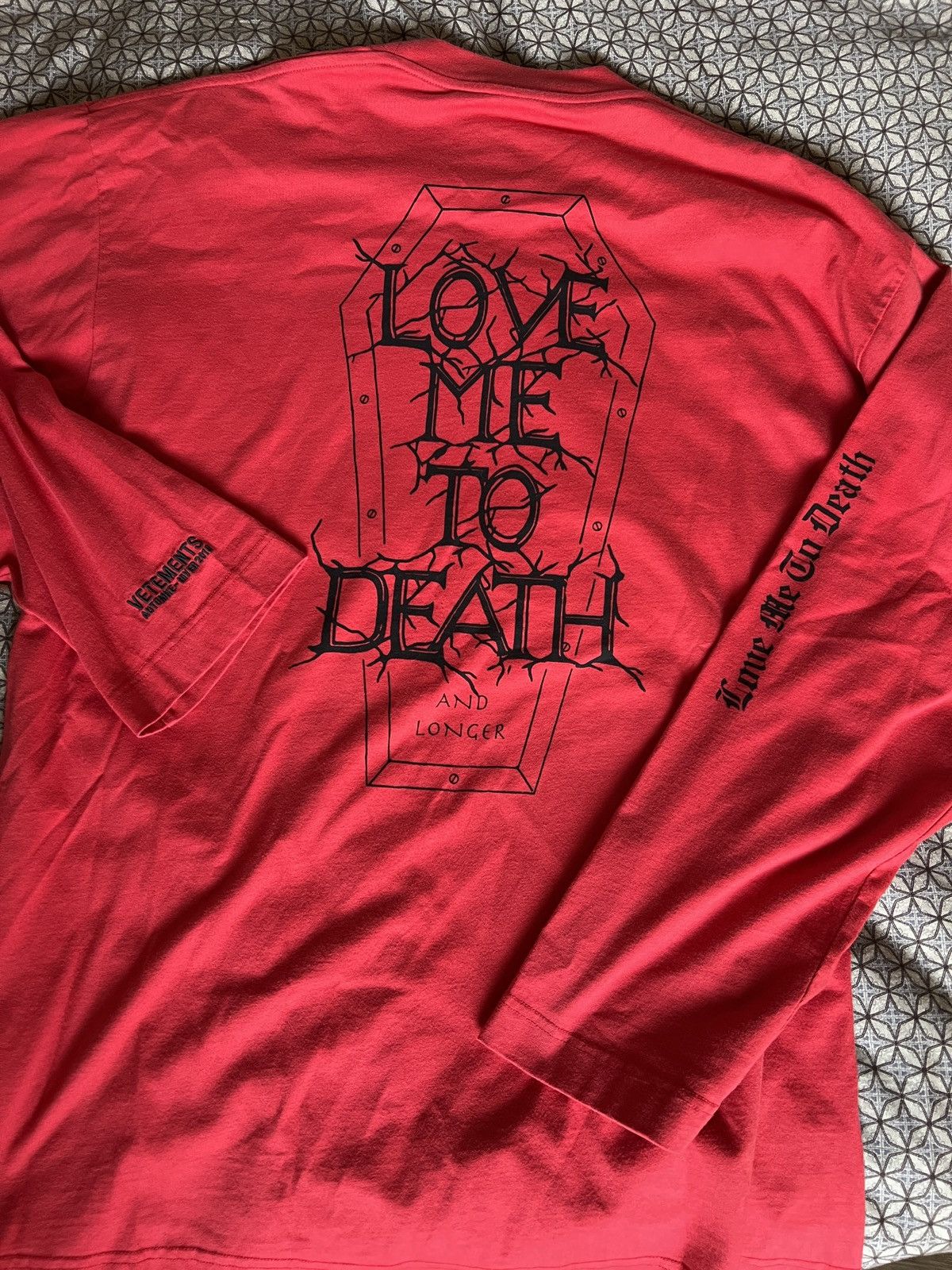 Vetements Vetements Demna love me to death Ls | Grailed