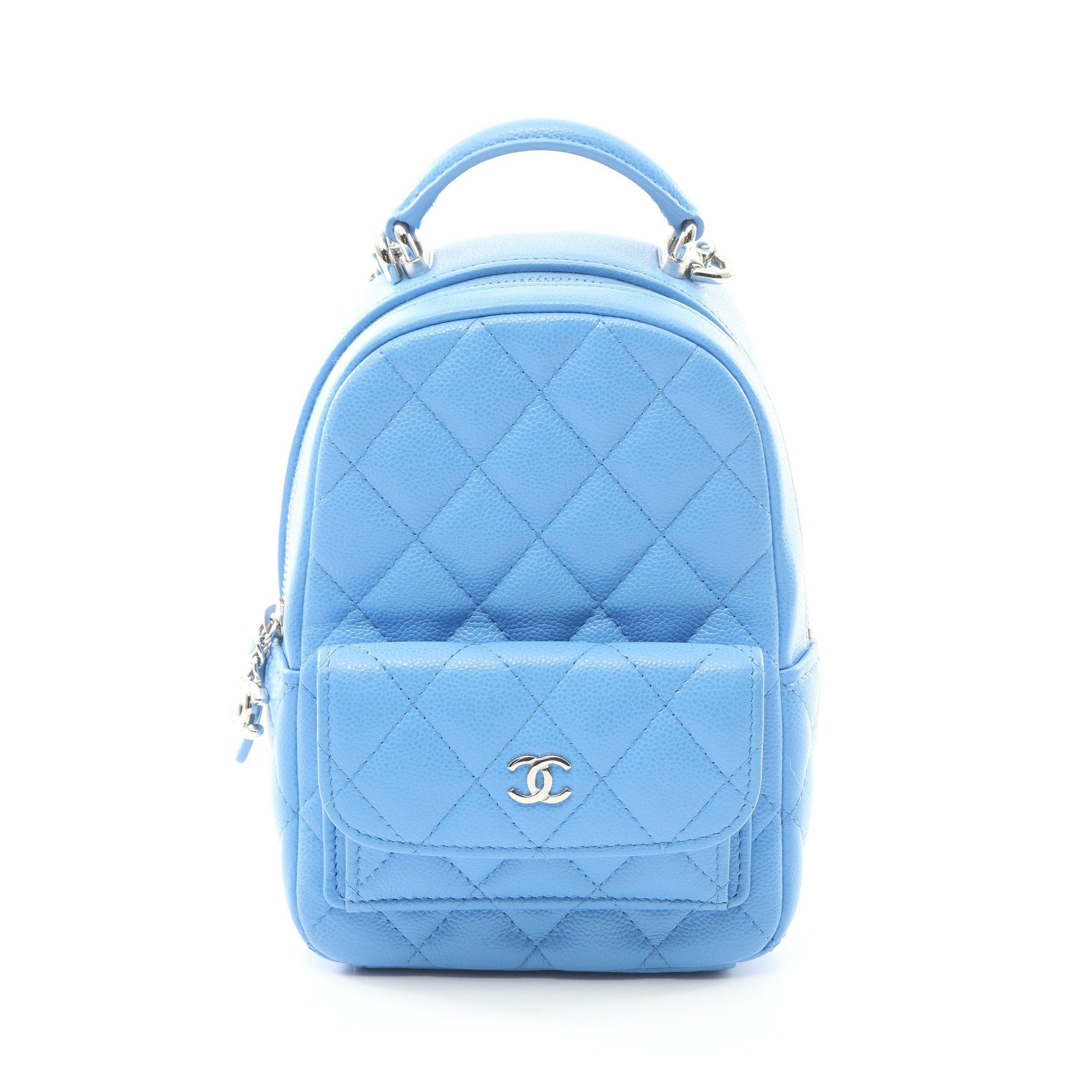 Chanel Chanel Matelasse Mini Rucksack Caviar Skin Light Blue Silver ...