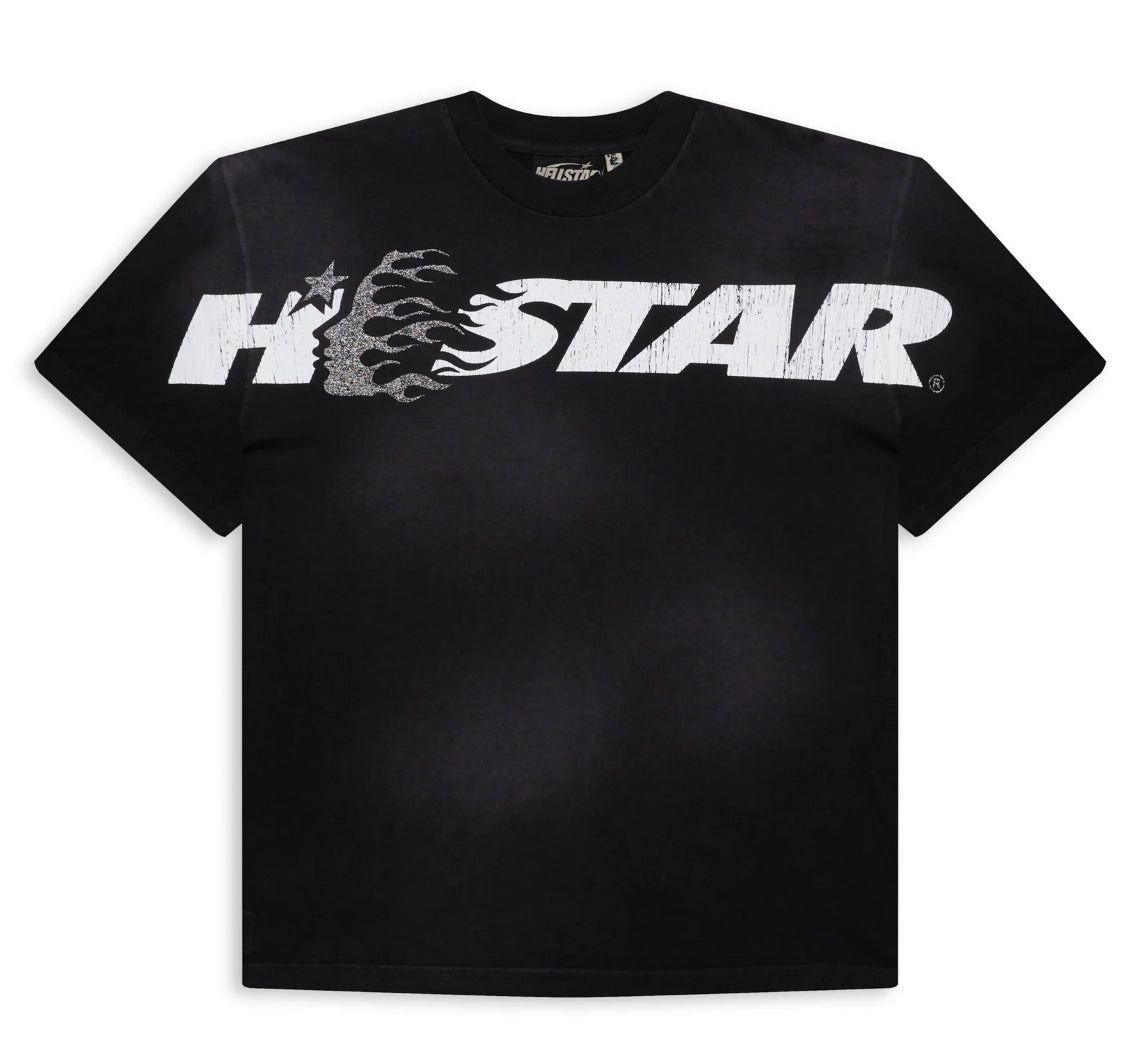 HELLSTAR Glitter Logo Short Sleeve Tee Shirt Black | Grailed